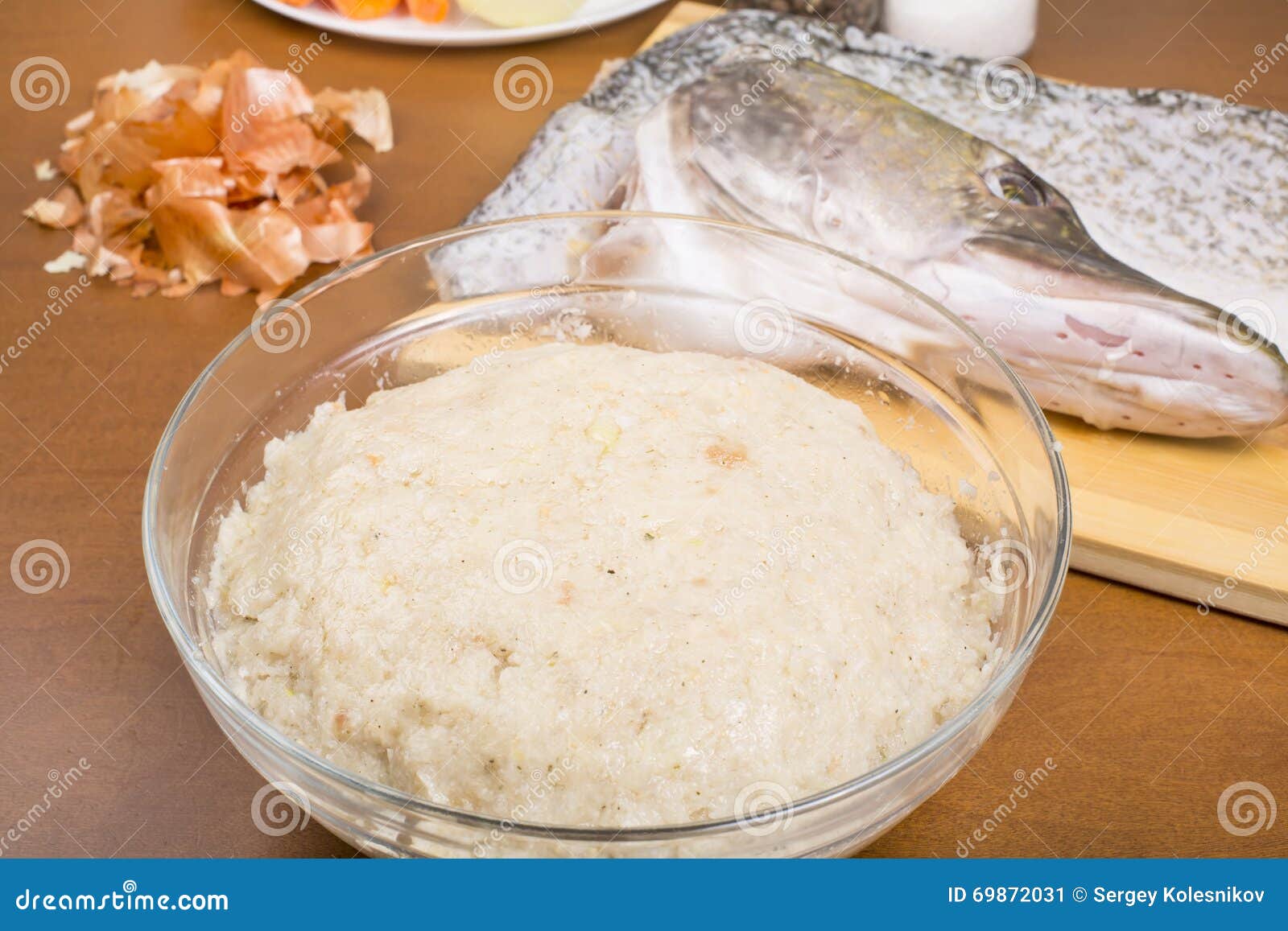 Fish Meat and Skin of Pike with the Head Stock Image - Image of ...