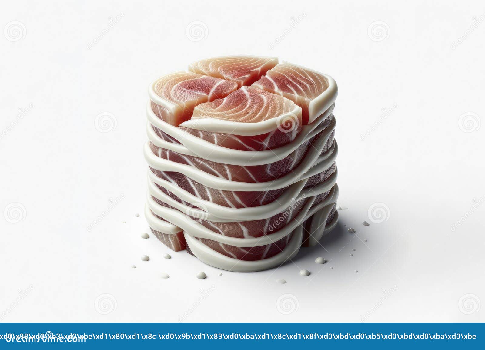 Fish Meat on Solid White Background. Ai Generative Stock Illustration ...