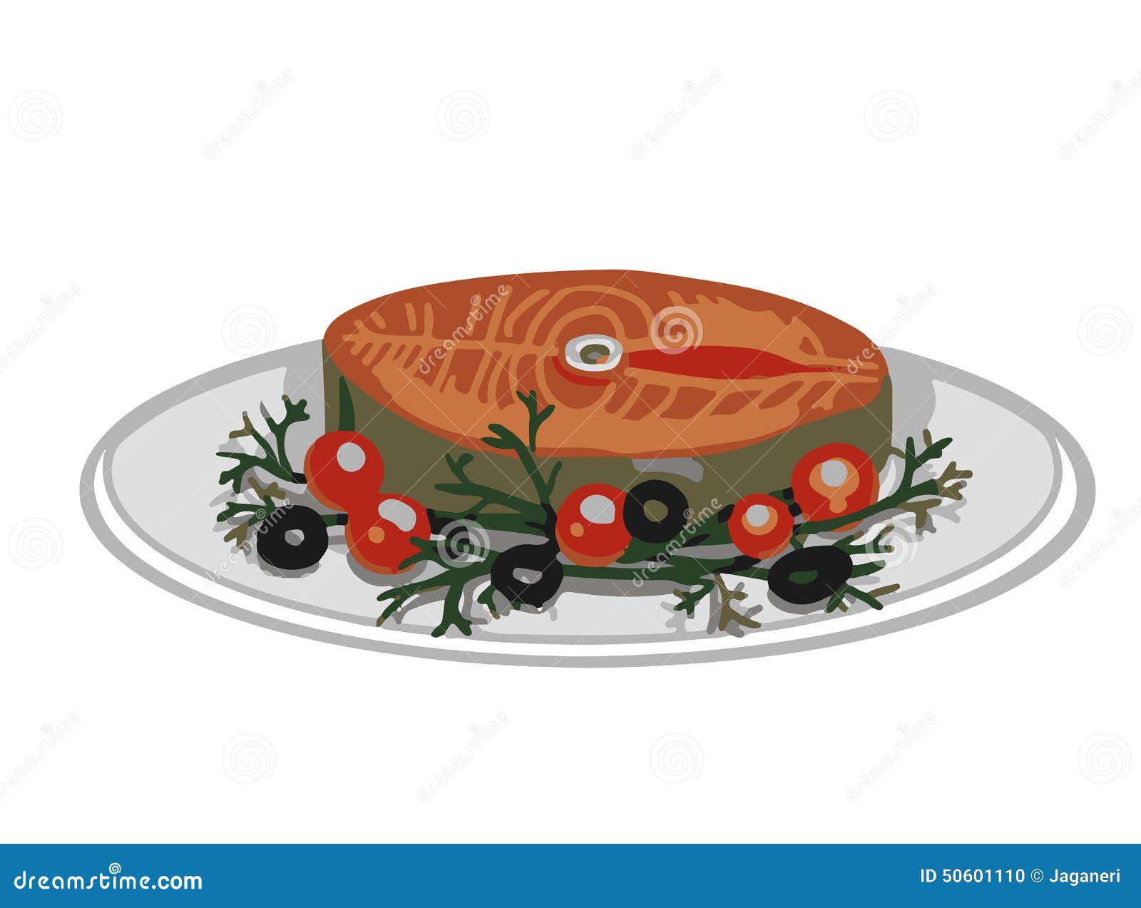 Fish meat stock vector. Illustration of seafood, steak - 50601110