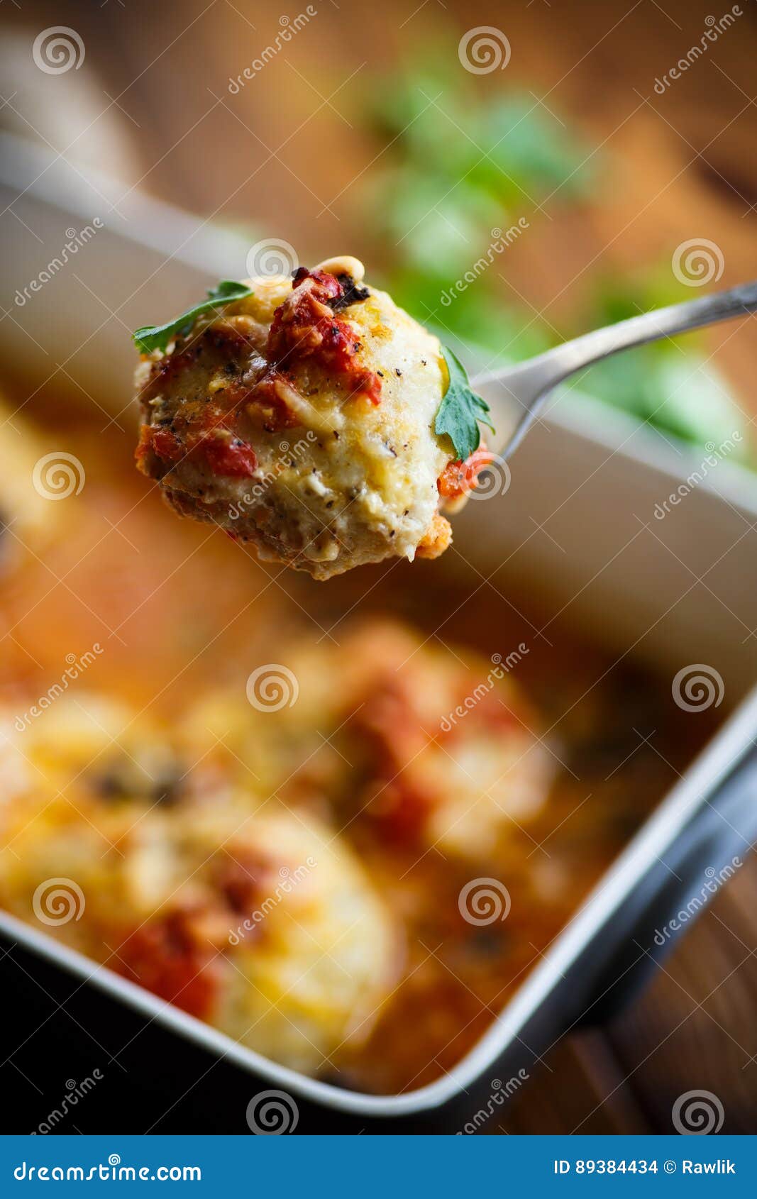 Fish Meatballs Baked in Sauce Stock Photo - Image of cook, dinner: 89384434