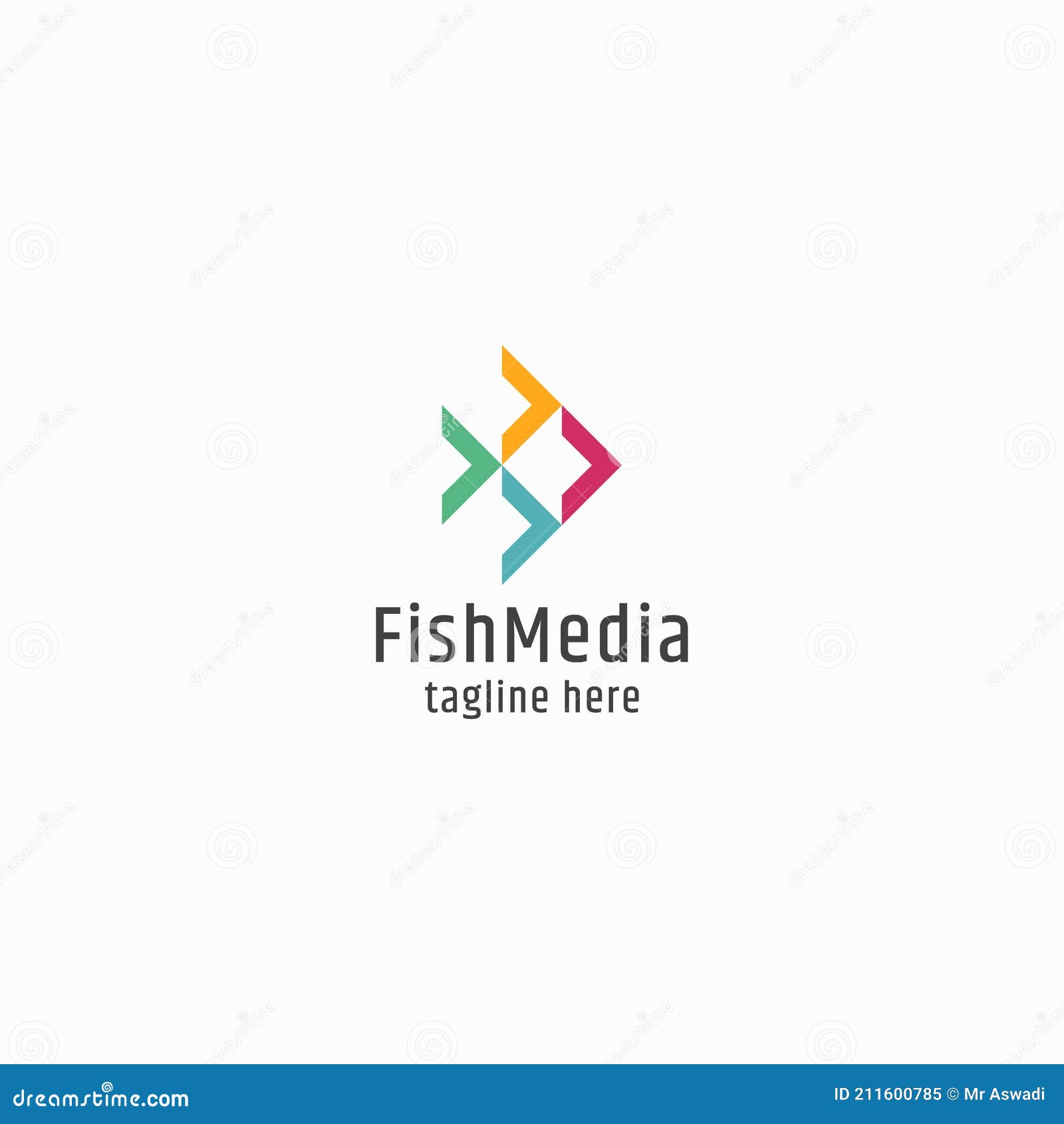 Colorful Arrow with Fish Shape Logo Design Concept. Multimedia, Display ...