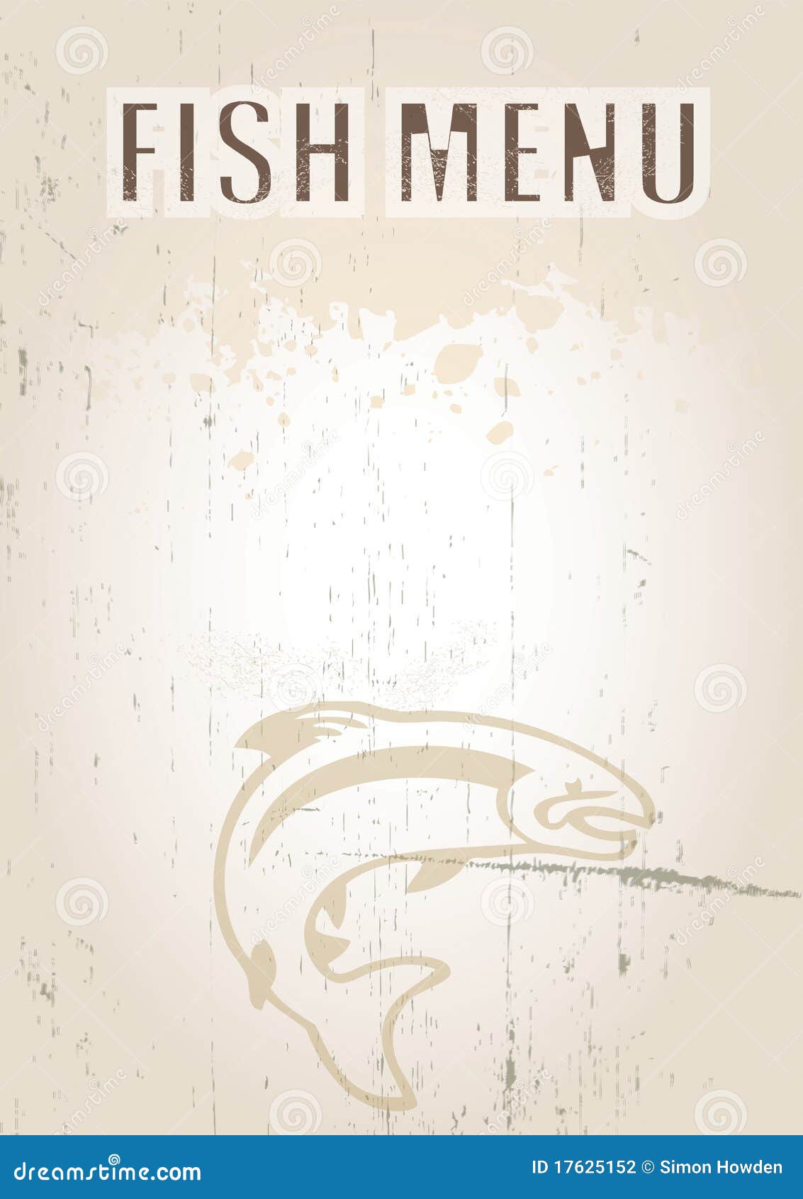 Fish Menu stock illustration. Illustration of list, grunge - 17625152