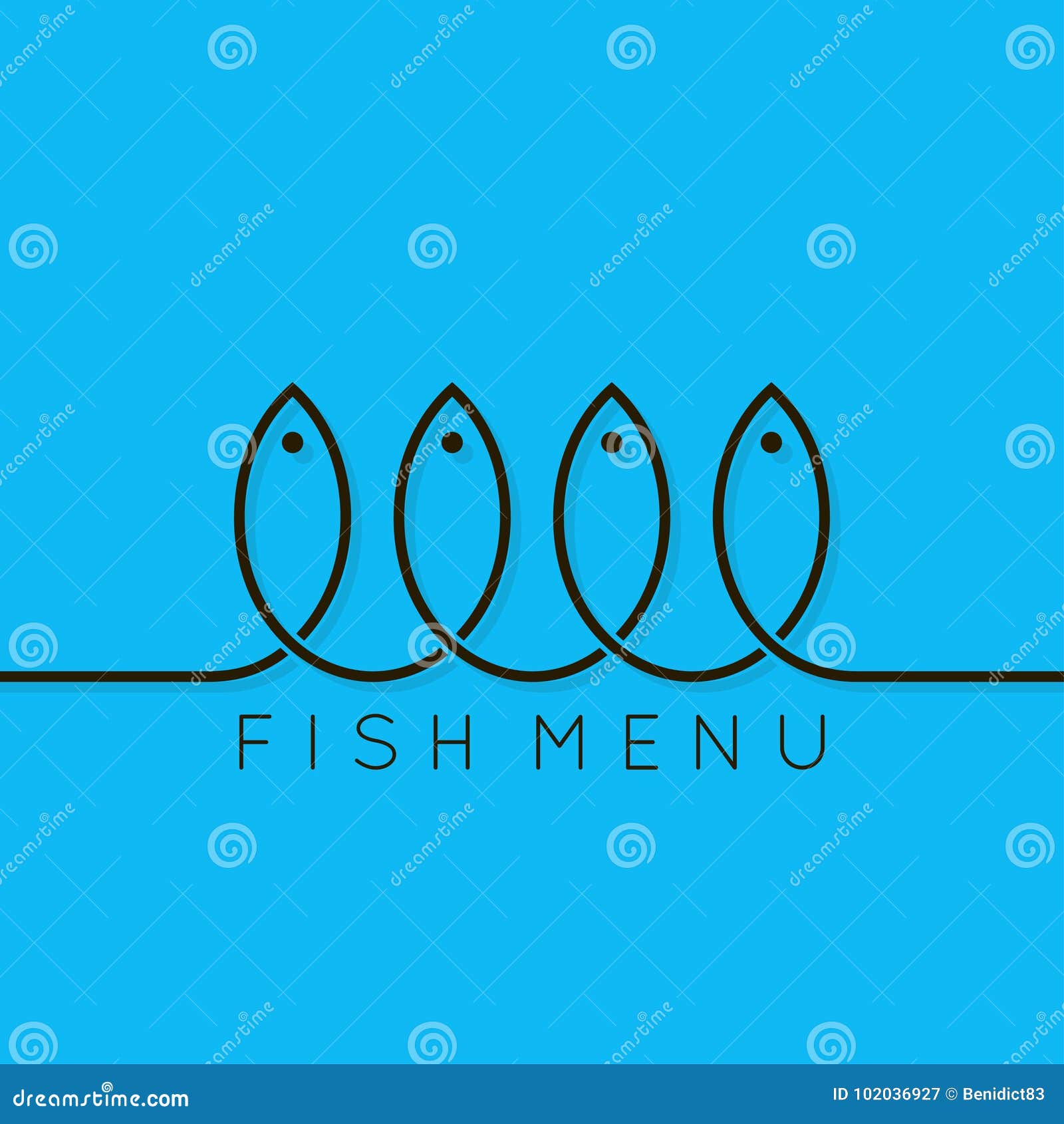 Fish Menu Icon Vector. List Of Menu And Seafood, Salmon Are Shown In ...