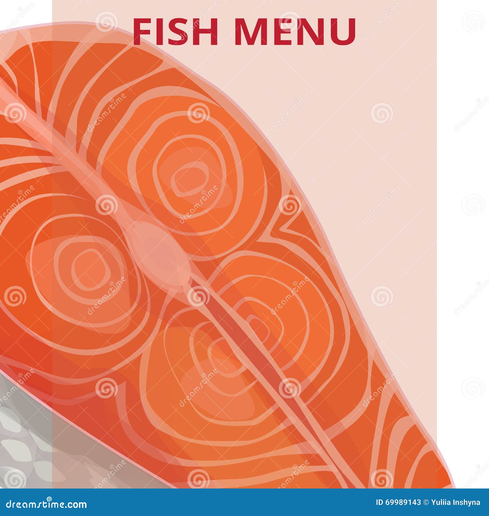 Fish menu, salmon stock vector. Illustration of space - 69989143
