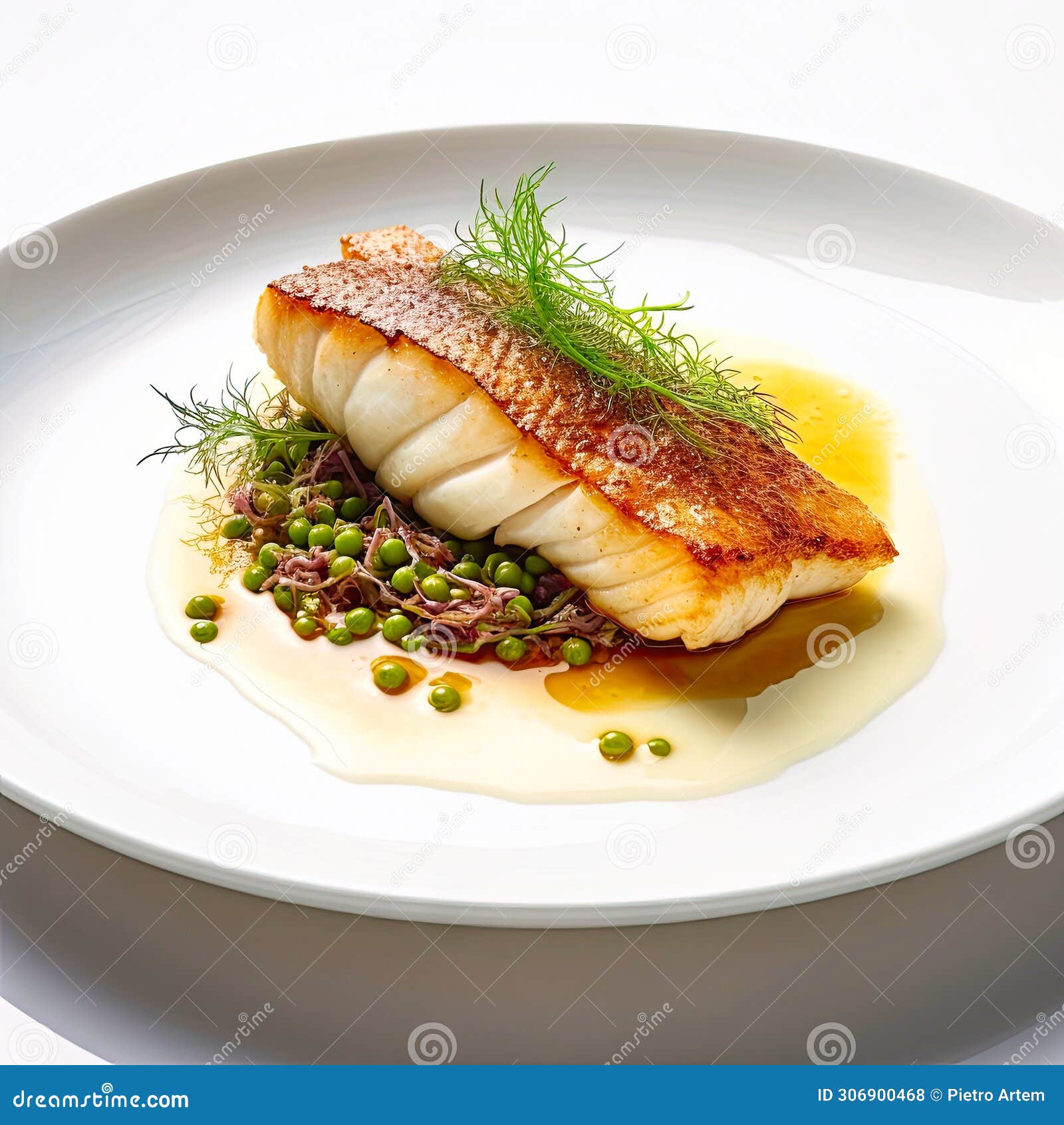 Fish Menu with Sauce on a White Background Stock Photo - Image of ...