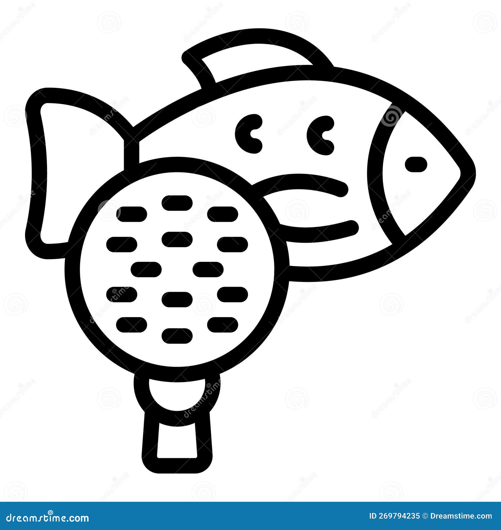 Fish Microplastics Pollution Icon Outline Vector. Water Food Stock ...