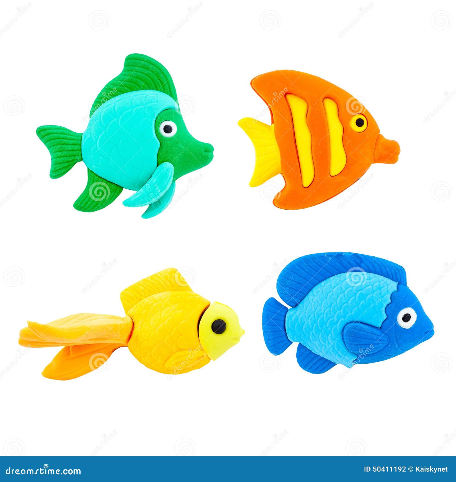 Fish Modelling Clay on a White Background Stock Photo - Image of ...