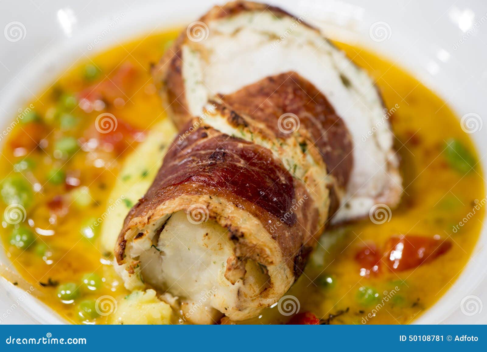 Fish - Monkfish with Vegetables Stock Image - Image of mashed, fresh ...