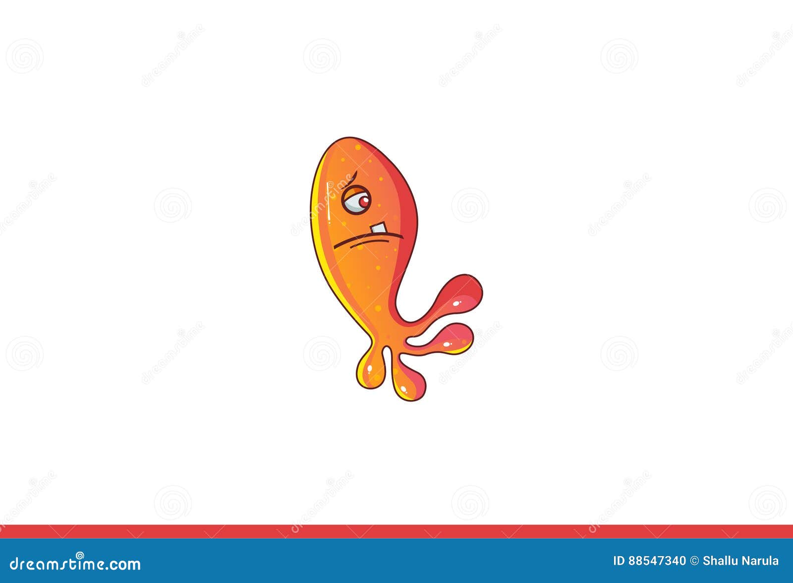 Fish Monster Disgusted. stock illustration. Illustration of cute - 88547340