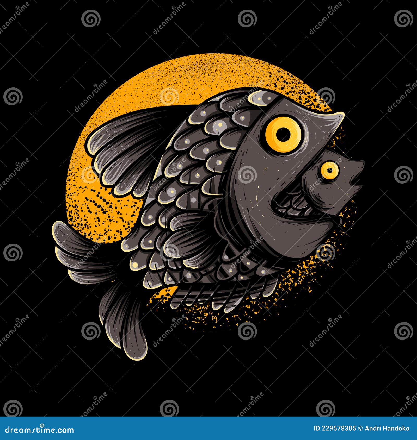 Fish Moon Colored Origami Icon. Detailed Set Of Origami Animal In Hand ...