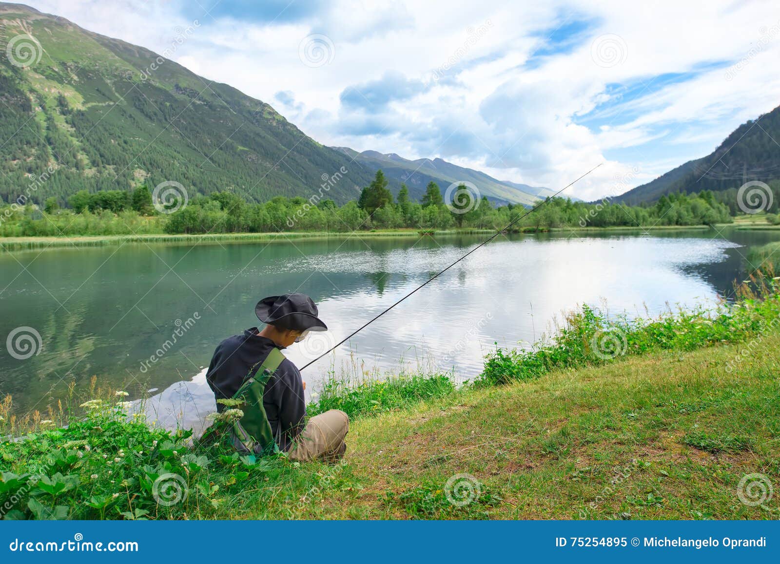 Fish in a mountain lake stock image. Image of lake, water - 75254895