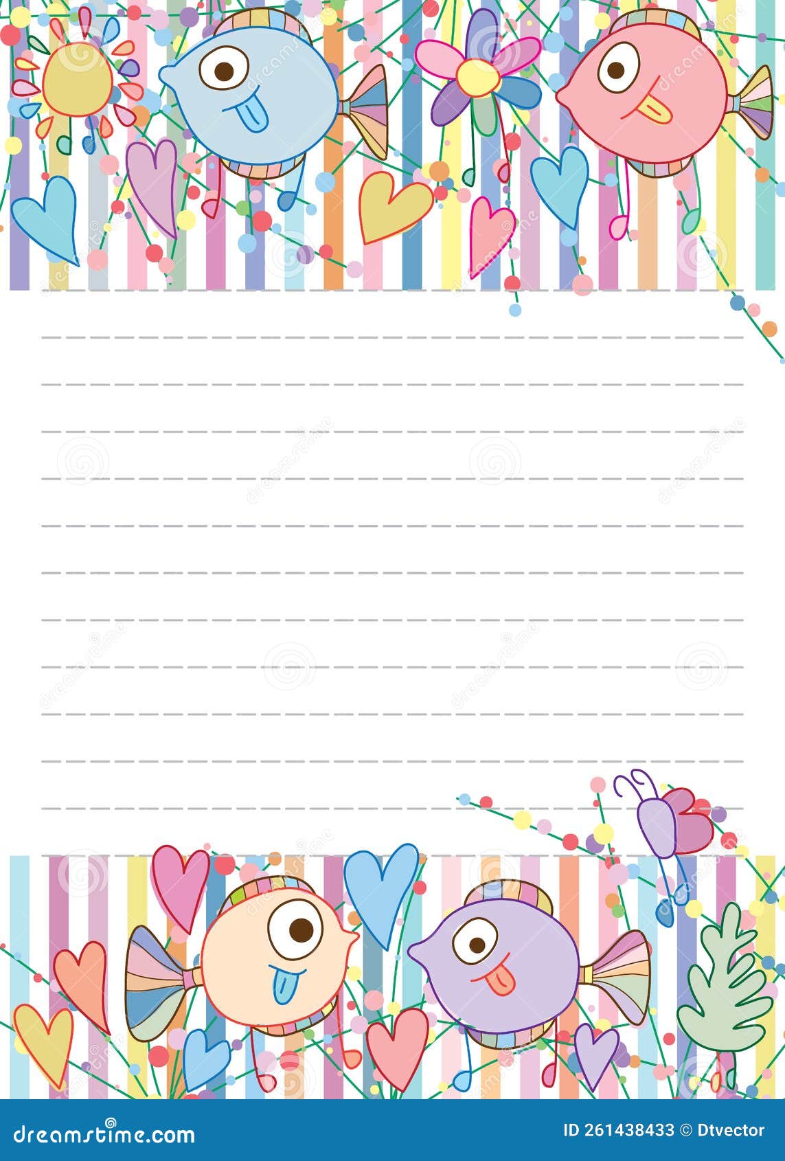 Fish Music Note Write Frame Stock Vector - Illustration of label ...