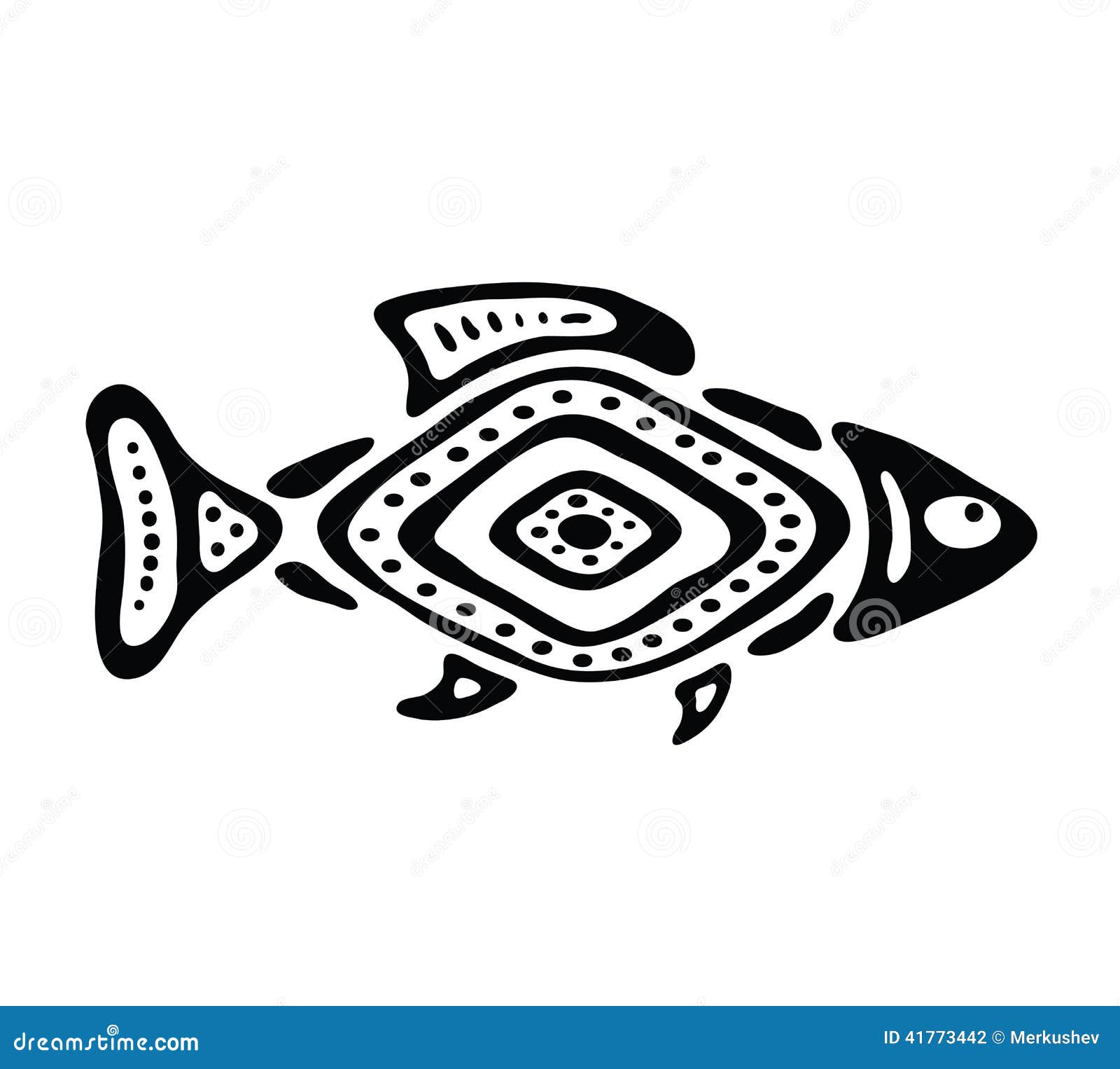 Fish in the Native Style, Vector Illustration Stock Vector ...
