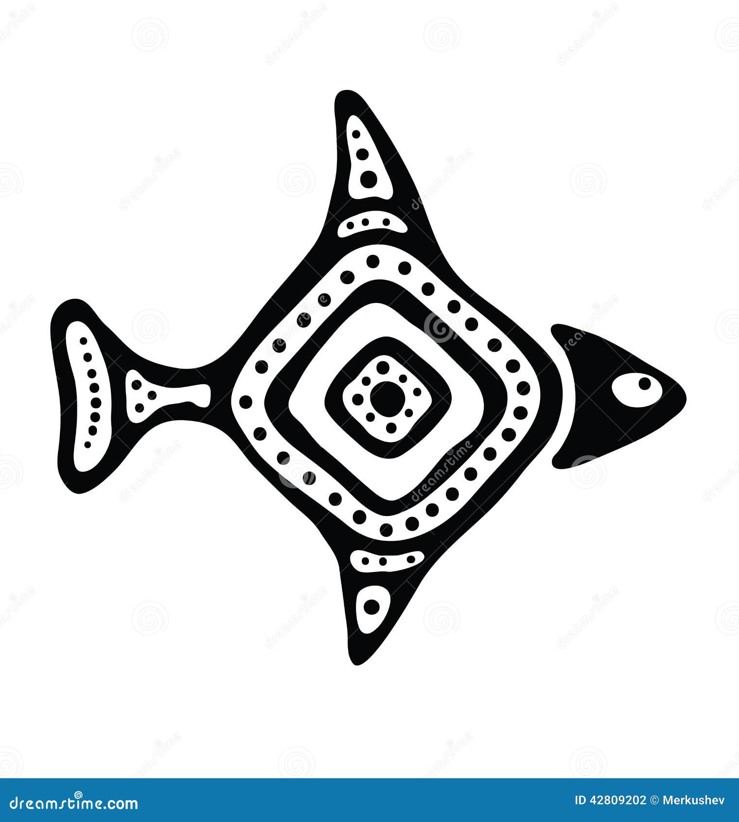 Fish in the Native Style, Vector Illustration Stock Vector ...
