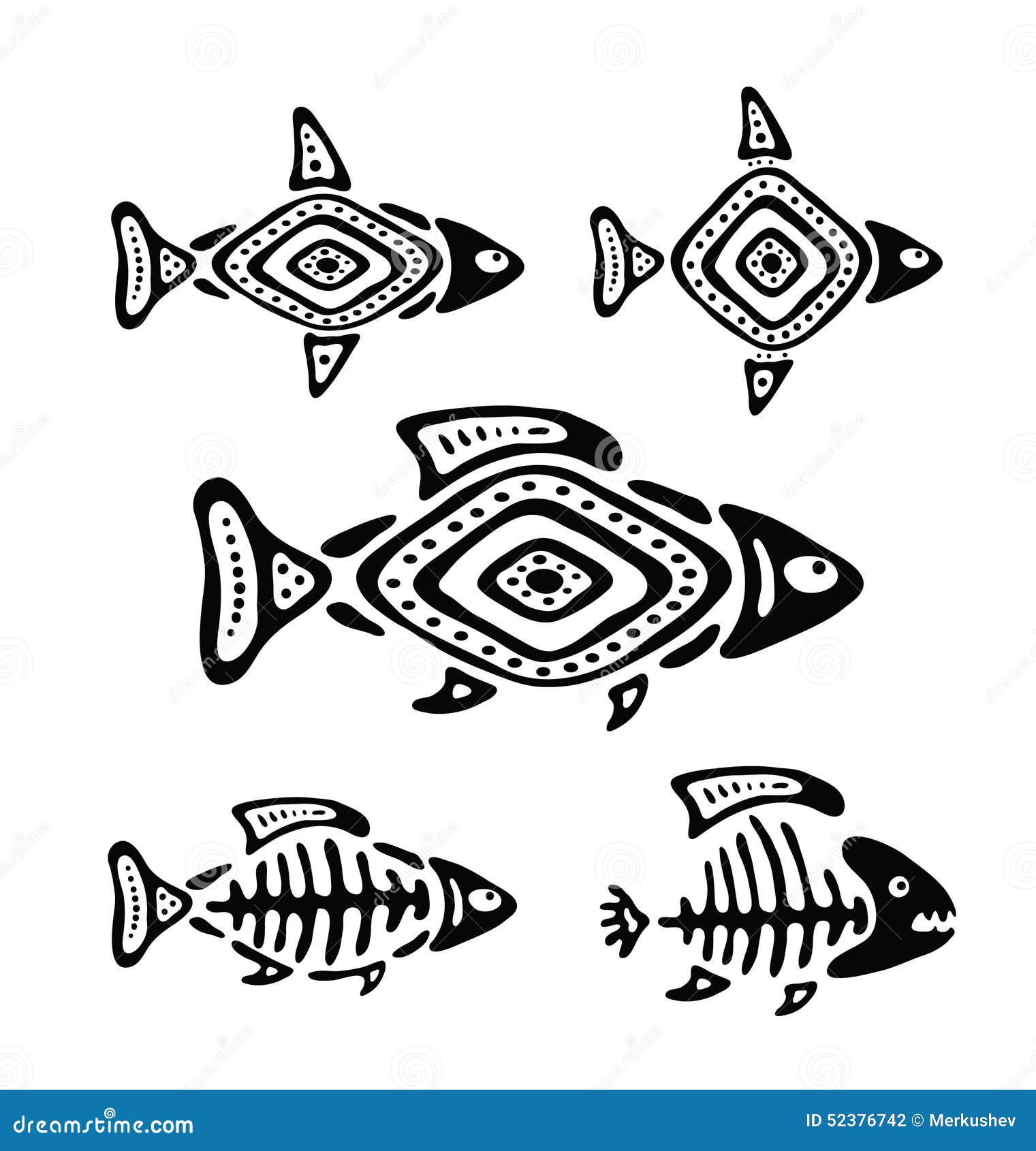 Fish in the Native Style, Vector Illustration Stock Vector ...
