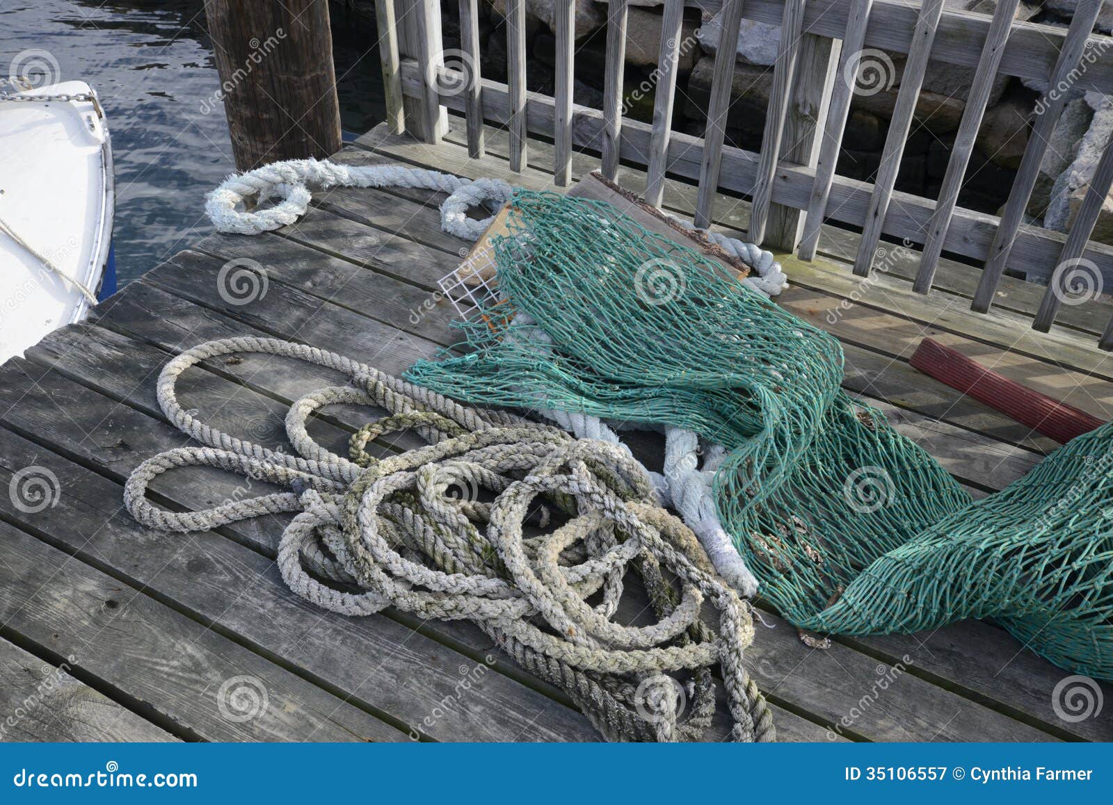 Fish net and rope stock image. Image of dock, fishing - 35106557