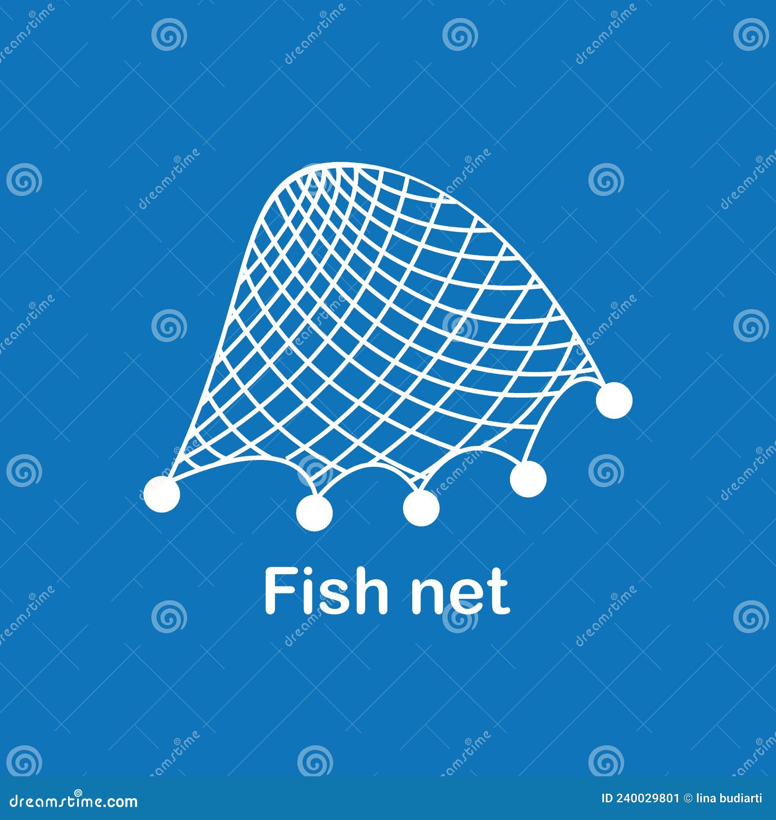 Fish net icon stock vector. Illustration of handle, fishnet - 240029801