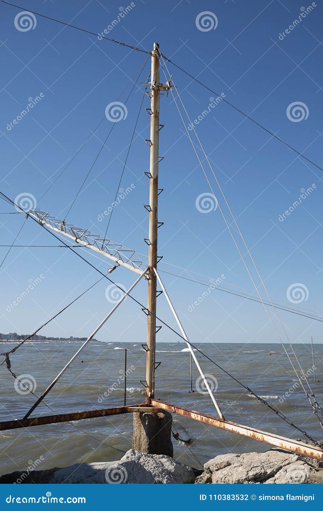 Fish nets structure editorial photography. Image of beach - 110383532