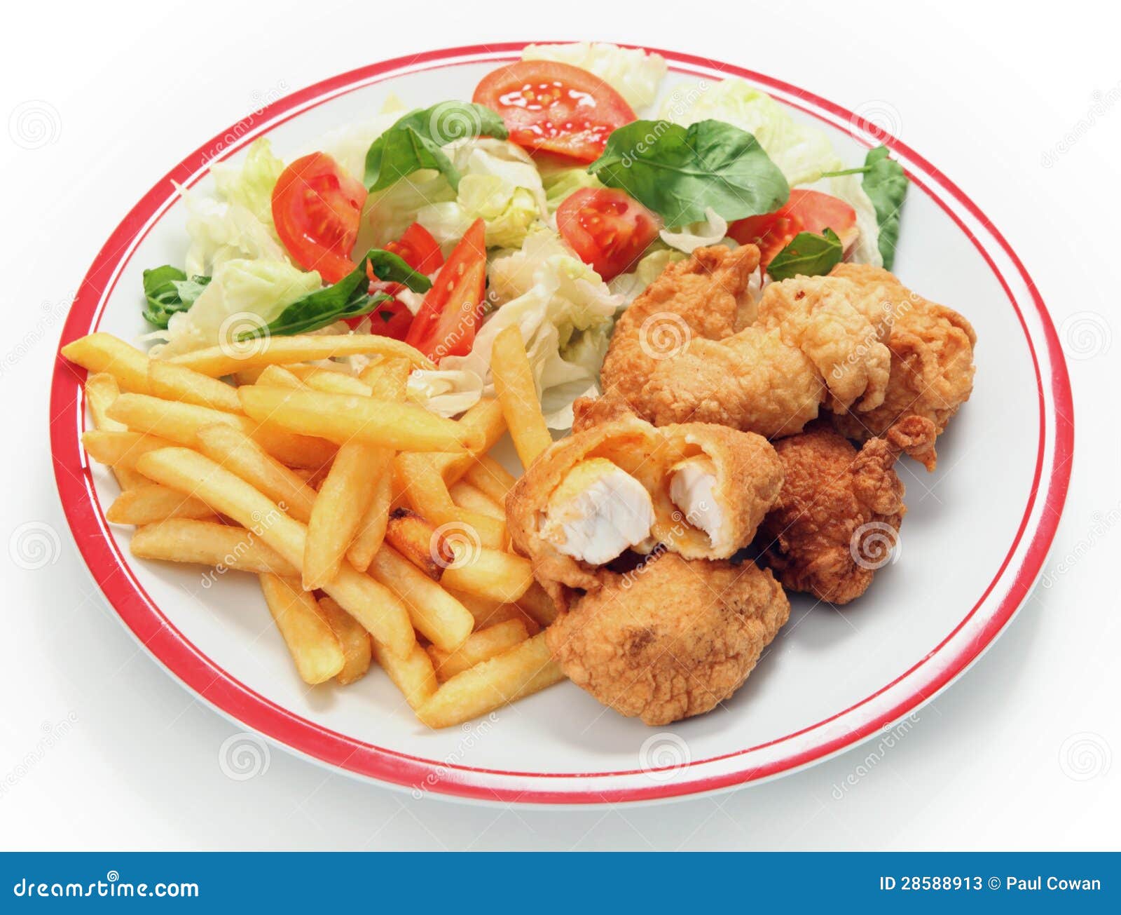 Fish Nuggets Fries and Salad Stock Image - Image of plate, lettuce ...