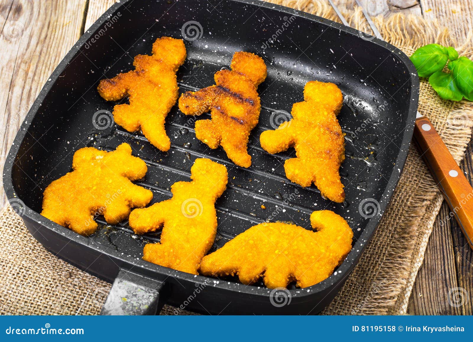 Fish Nuggets for Kids Dinosaurs Stock Photo - Image of entertain, meal ...