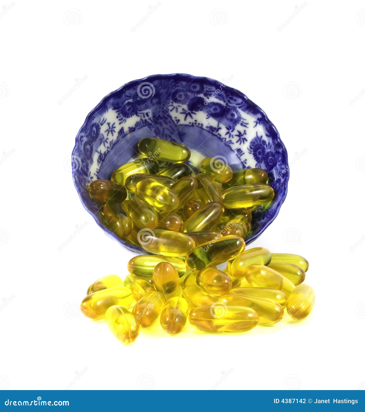 Fish Oil Capsules stock photo. Image of fish, bowl, tablet - 4387142