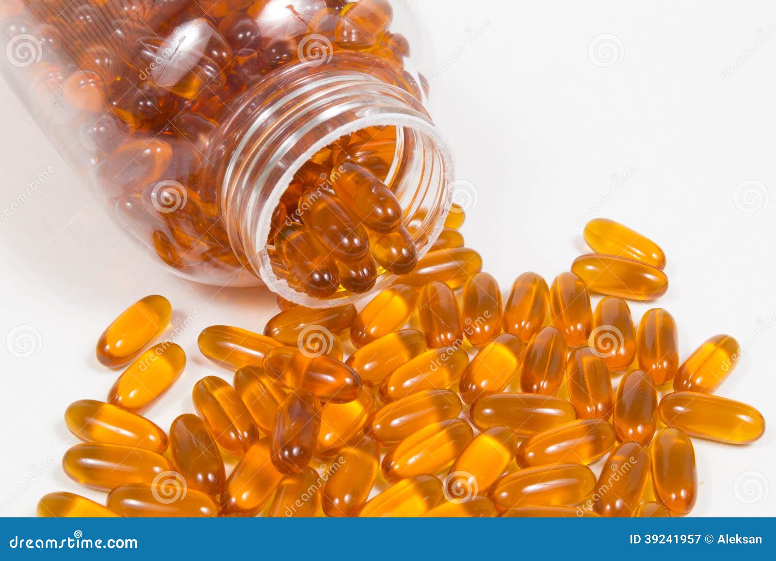 Fish Oil Capsules and Container Stock Image - Image of omega3, healthy ...