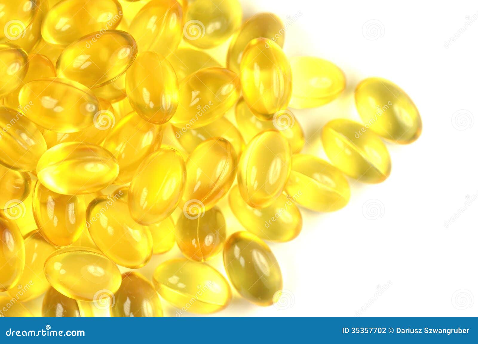 Fish Oil Capsules Isolated on White Stock Photo - Image of closeup ...