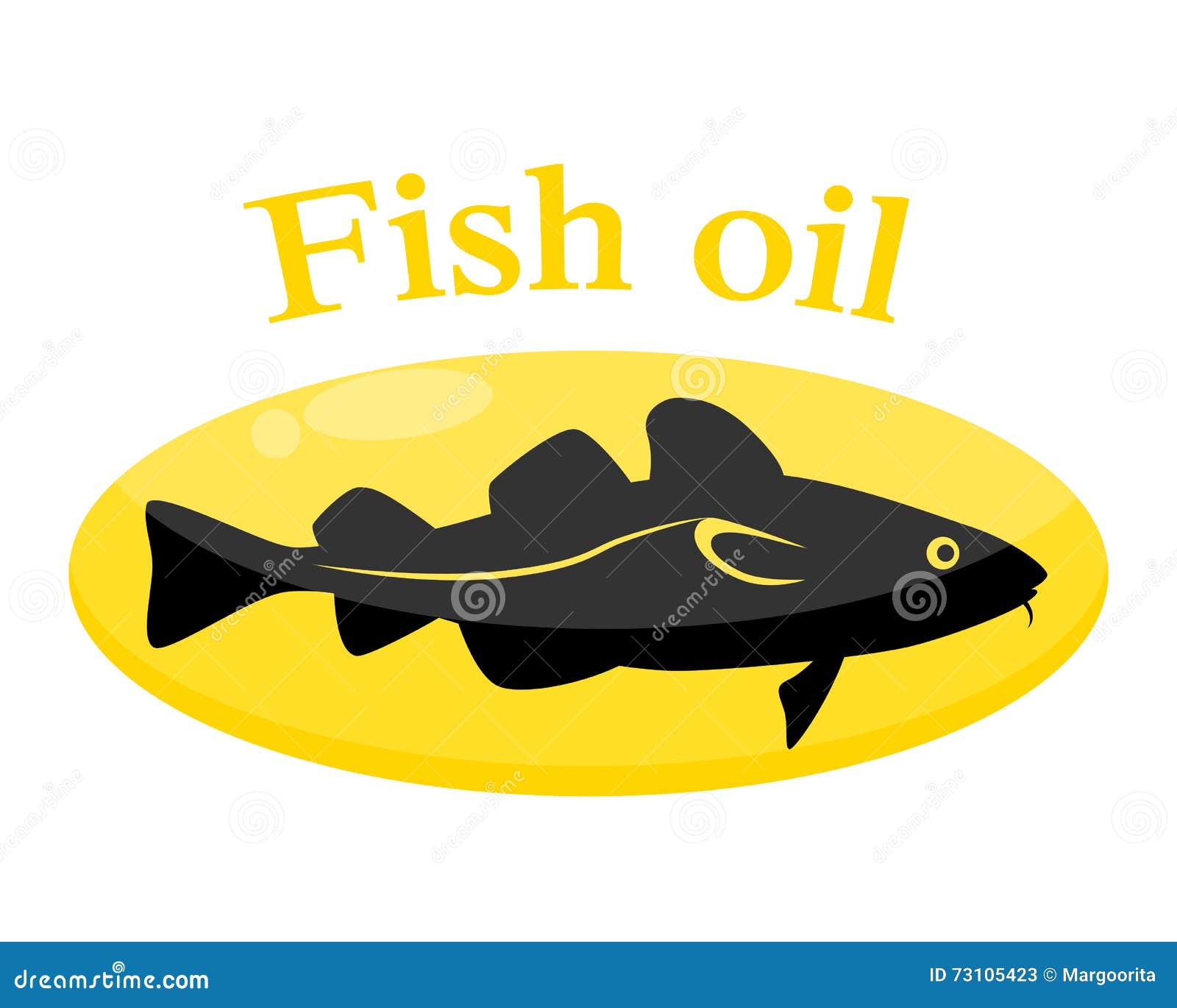 Fish oil stock vector. Illustration of silhouette, care - 73105423