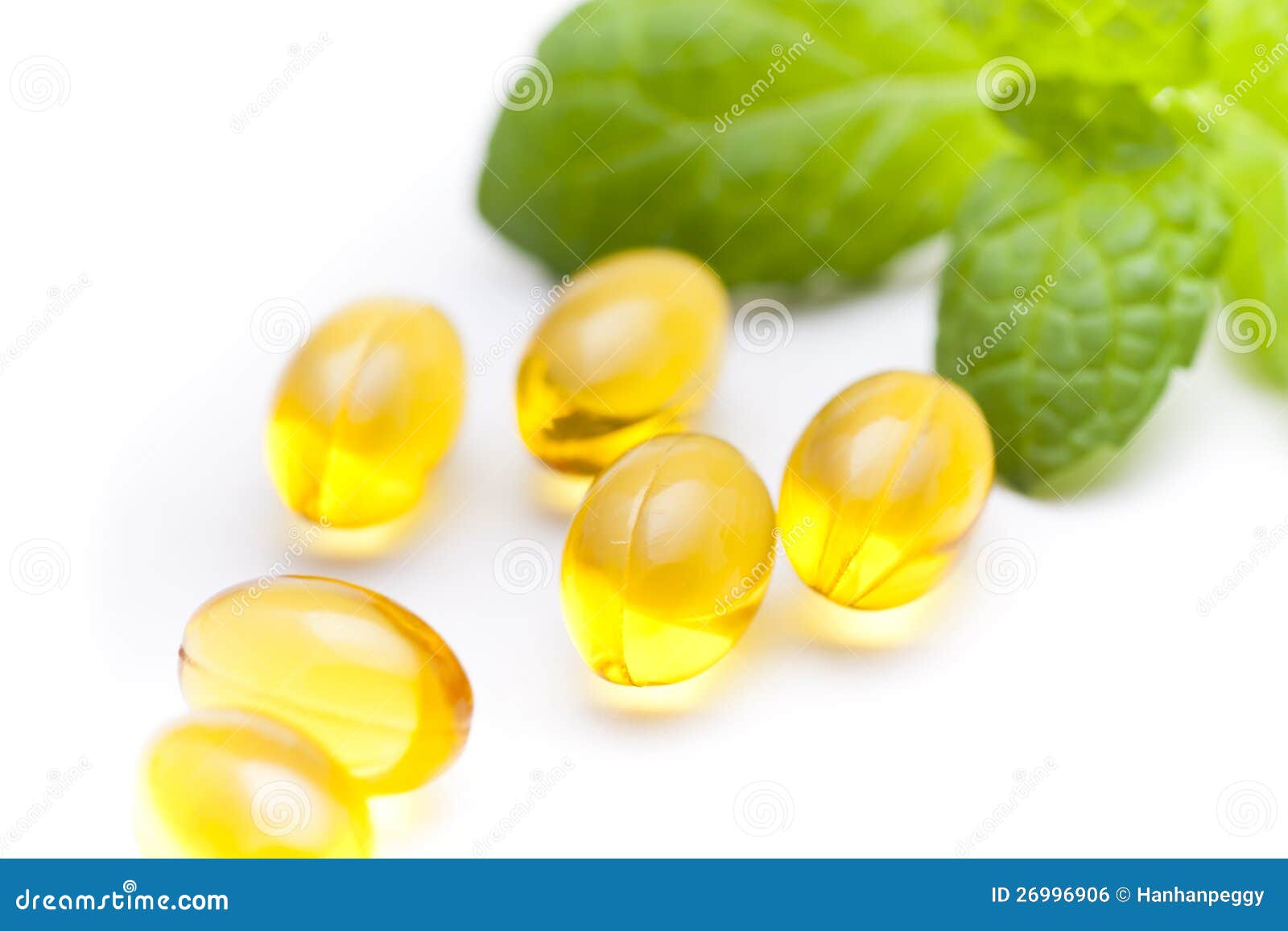 Fish Oil Nutritional Supplement Capsules Stock Photo - Image of green ...