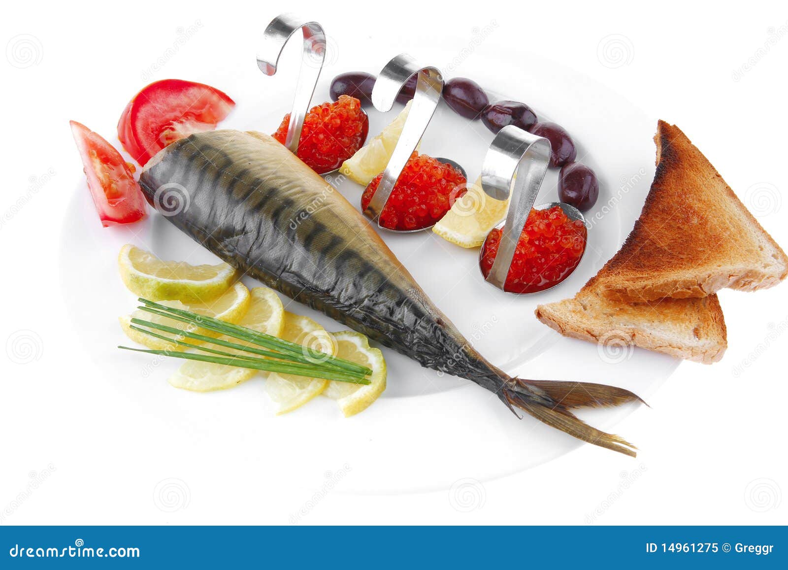 Fish olives and red caviar stock image. Image of nutrition - 14961275