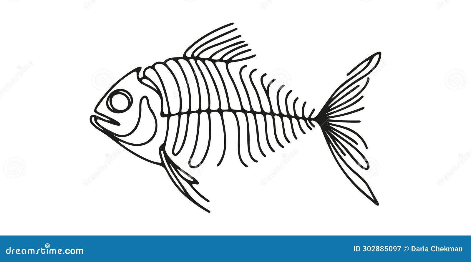 Fish in One Line Drawing Style. Vector Illustration Stock Vector ...
