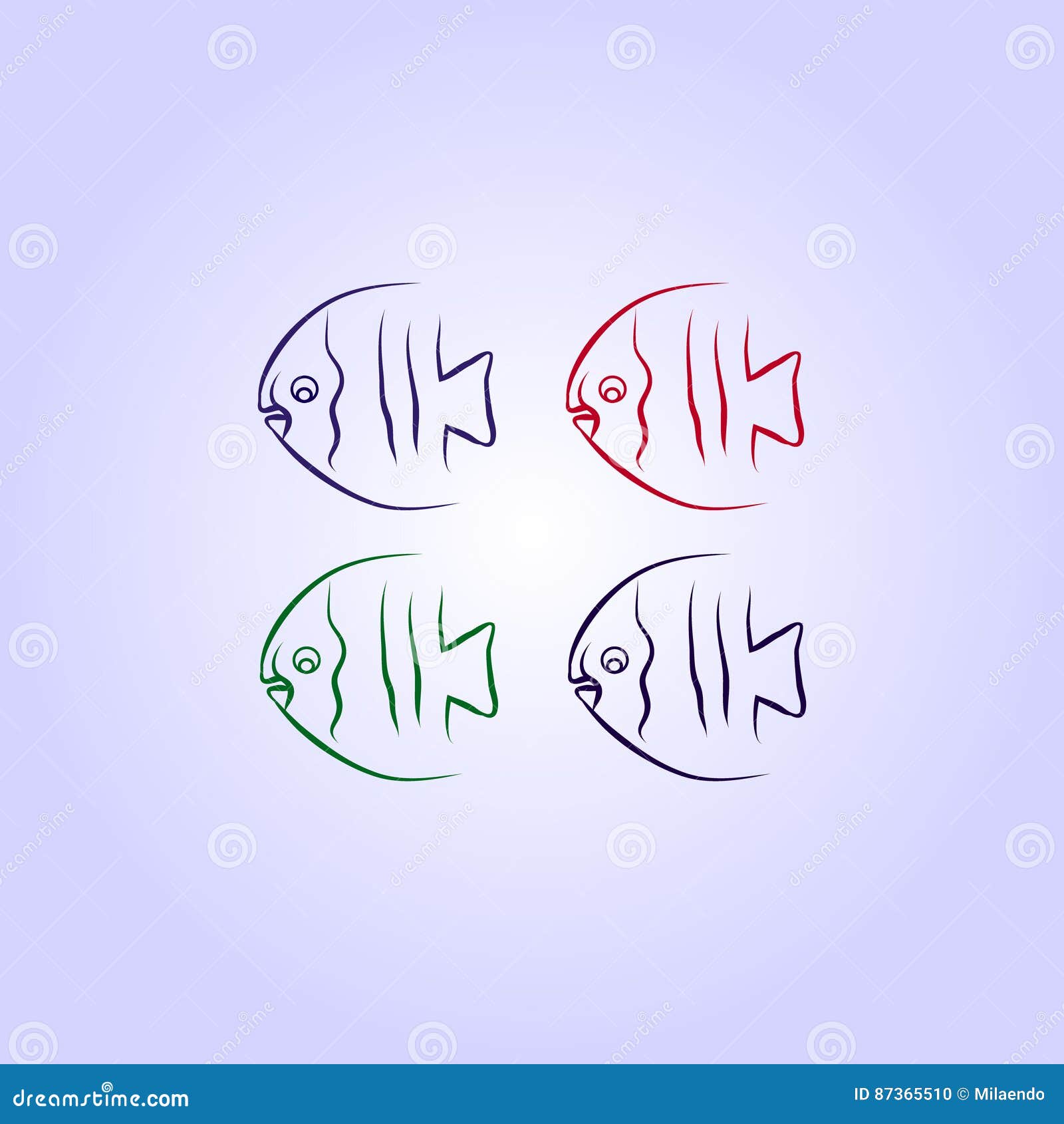 Fish outline logo stock vector. Illustration of nature - 87365510
