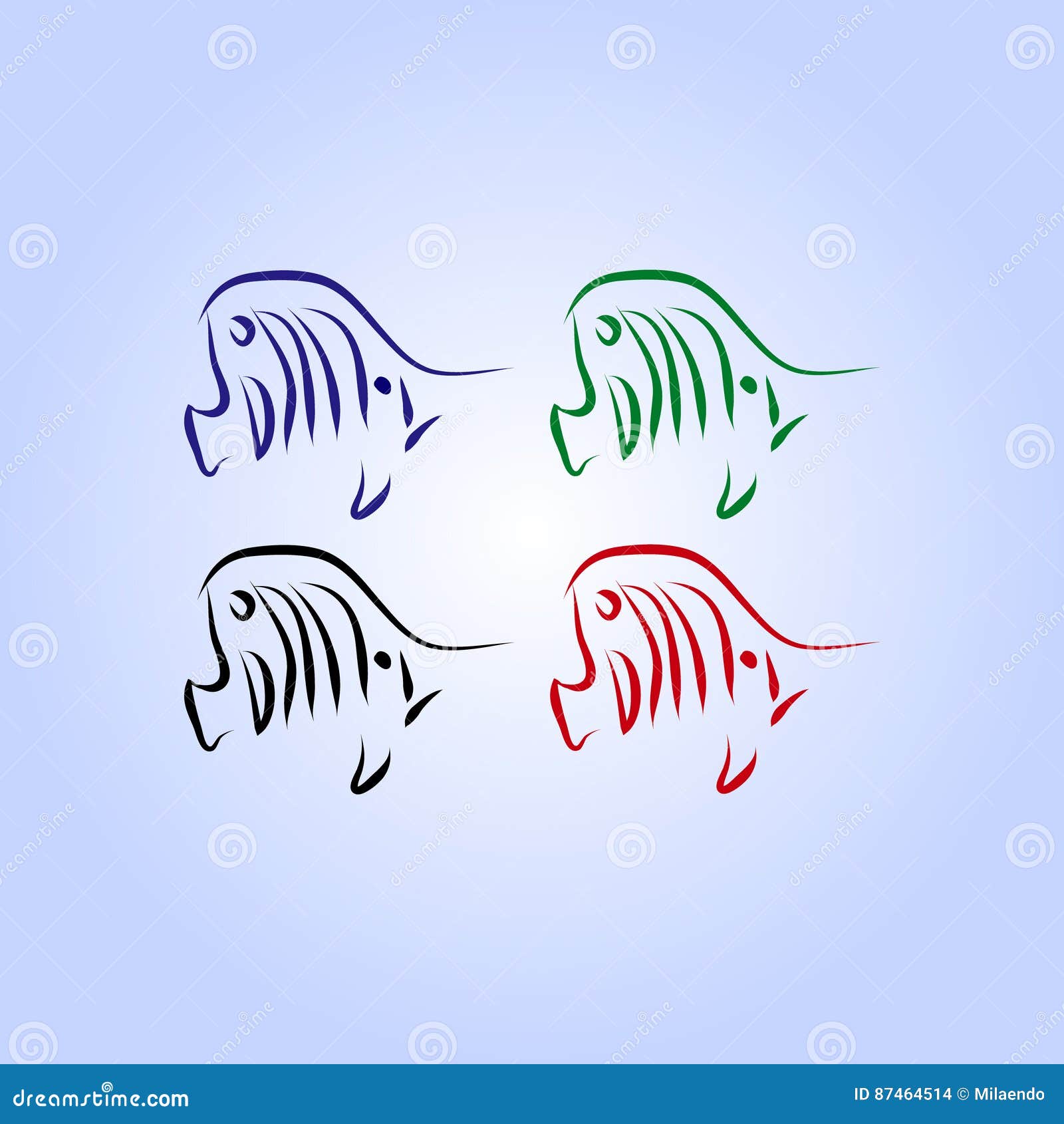 Fish outline logo stock vector. Illustration of concept - 87464514