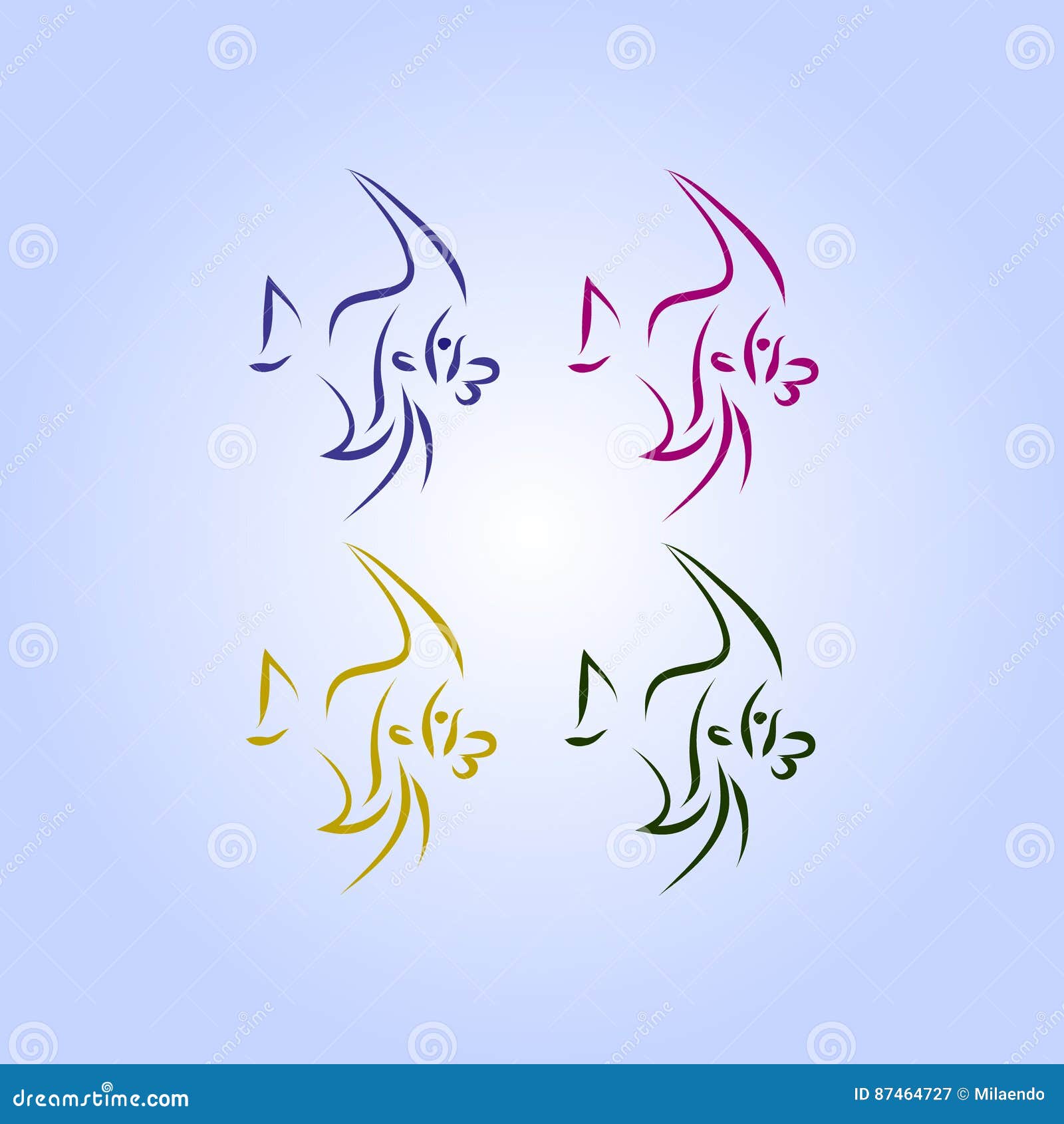 Fish outline logo stock vector. Illustration of blue - 87464727