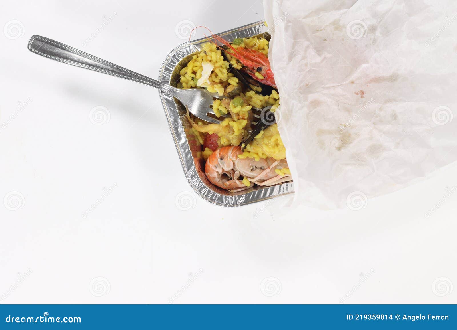 Fish Paella Takeaway Menu Fish Paella Rotisserie Stock Photo - Image of ...