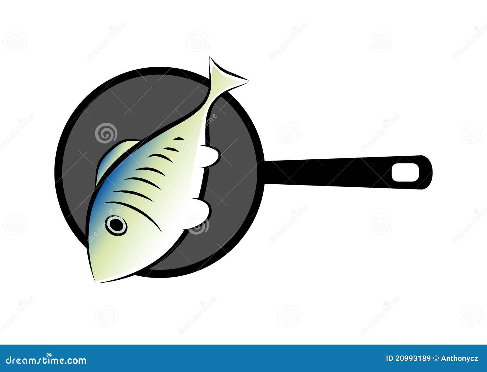 Fish on pan stock vector. Illustration of nutrition, breakfast - 20993189