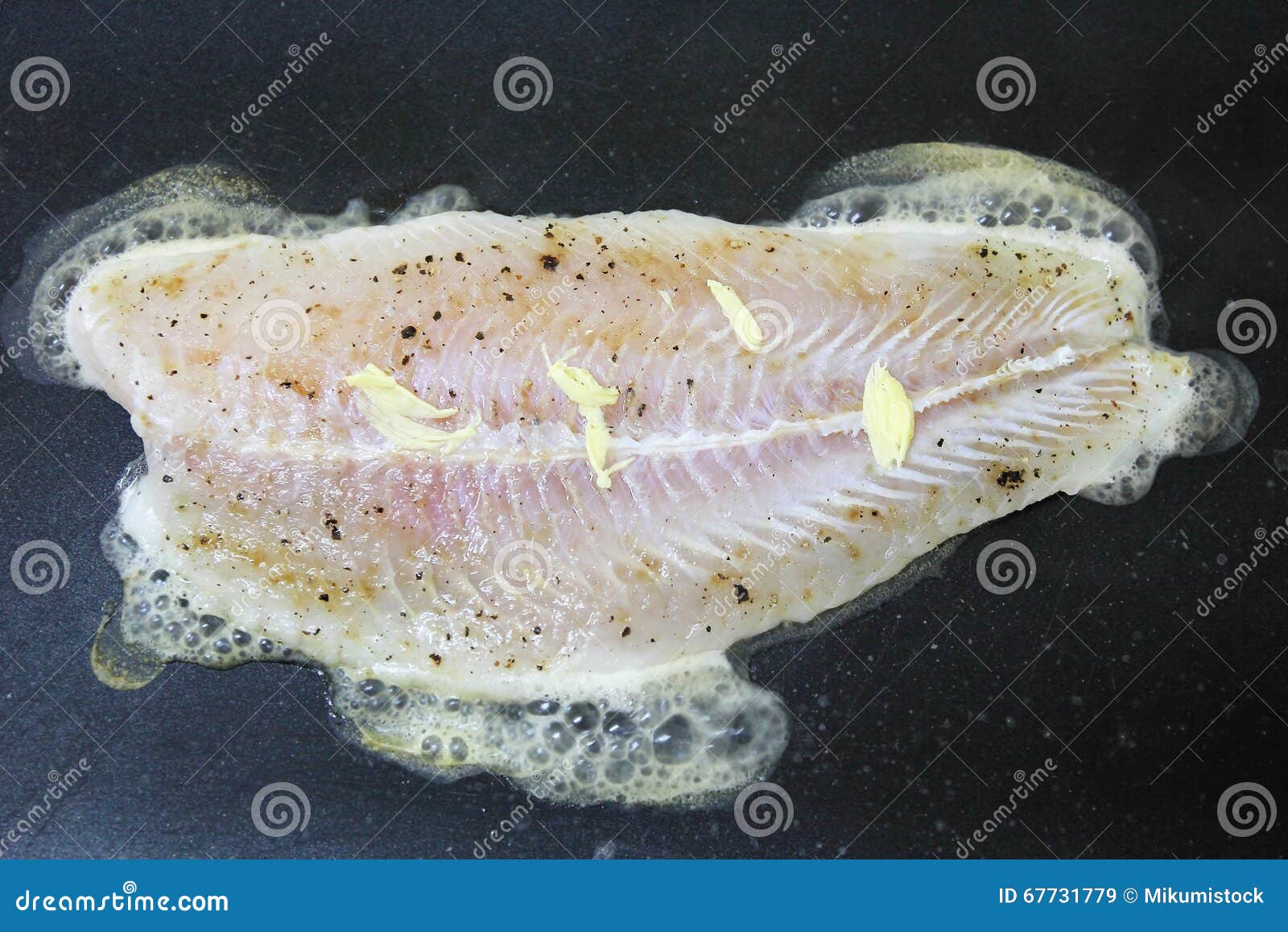 Fish Pangasius Steak Cooking Stock Image - Image of orange, grilled ...