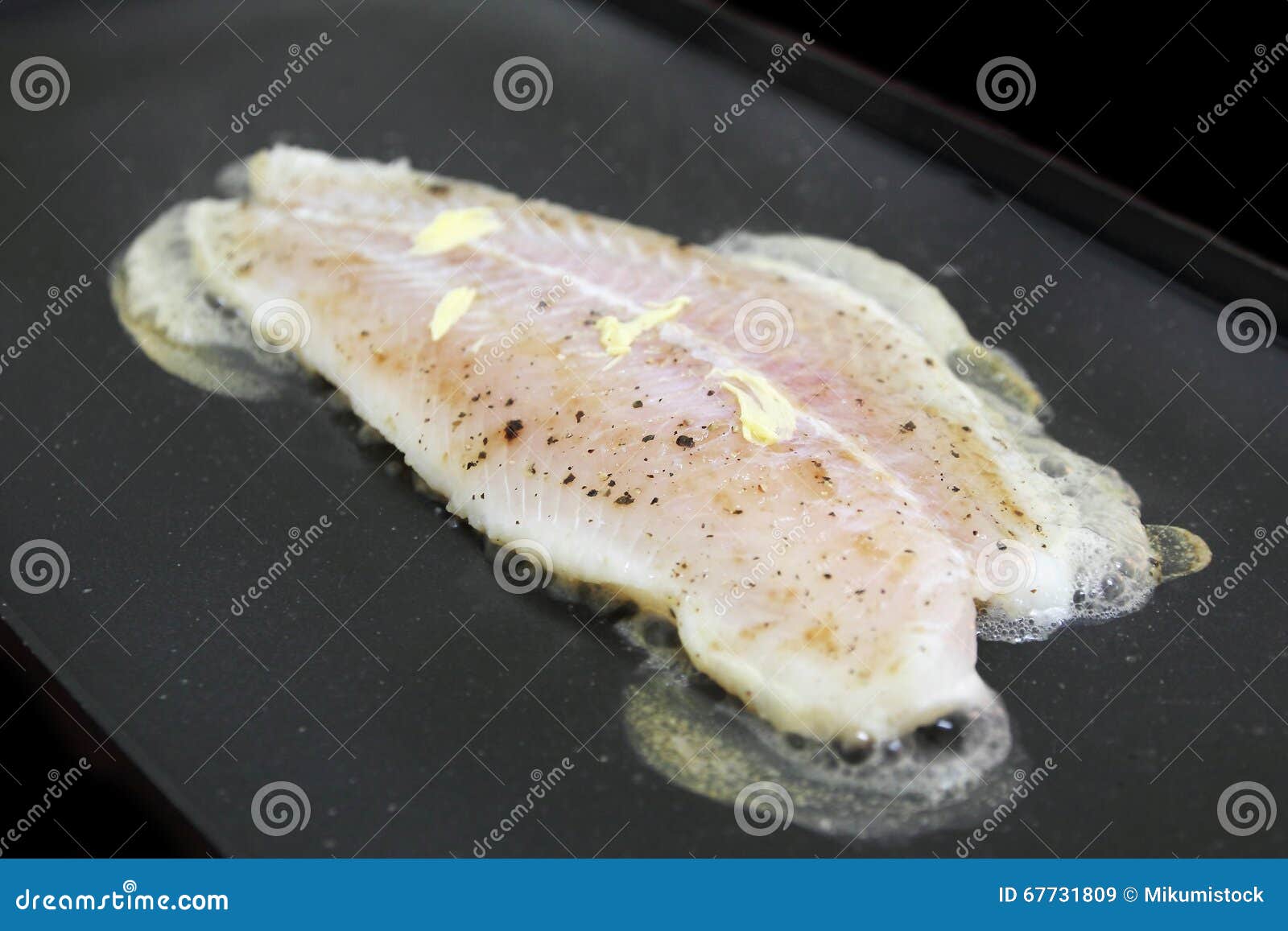 Fish Pangasius Steak Cooking Stock Image - Image of herbs, meal: 67731809