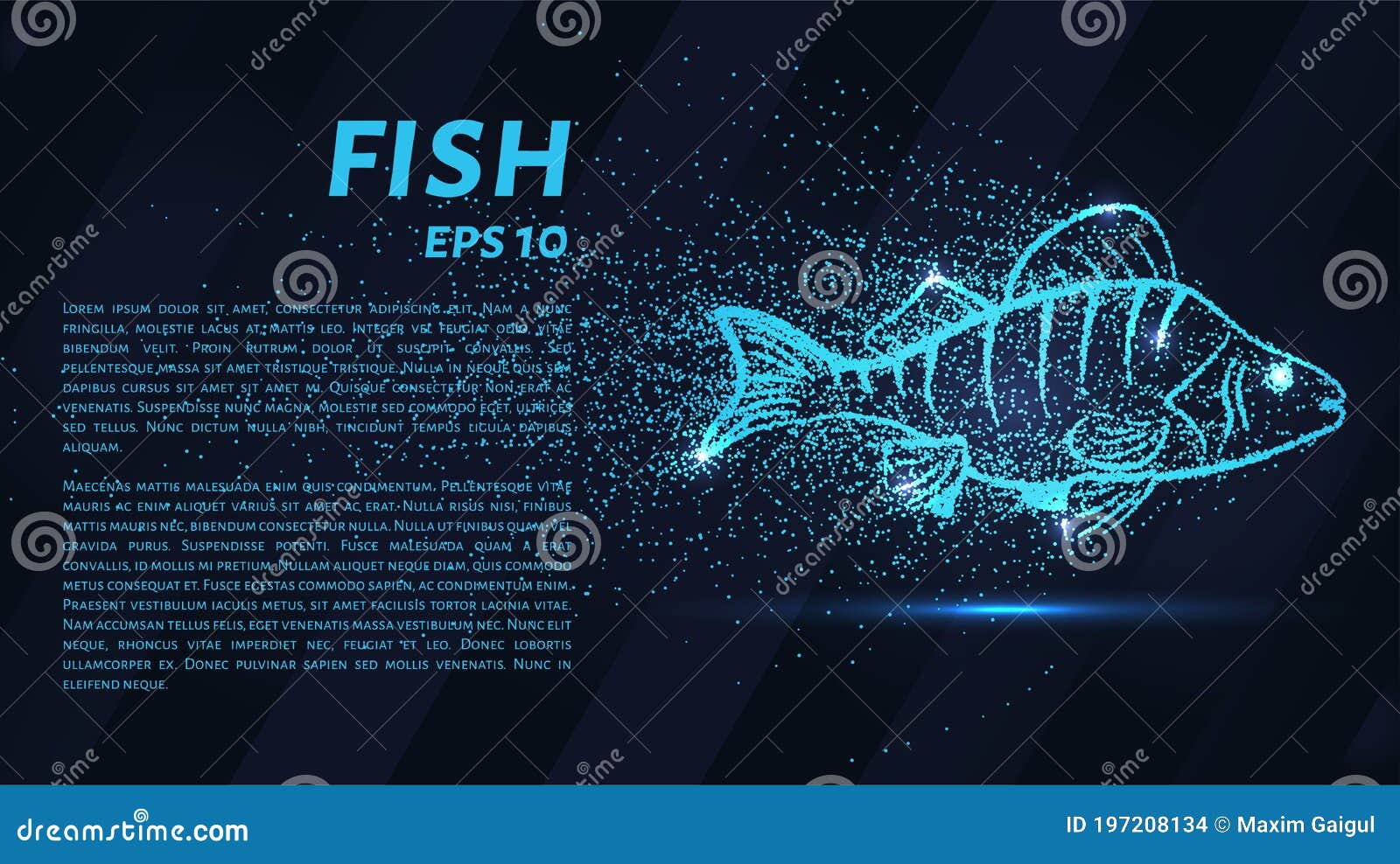 Fish from the Particles. Fish Consists of Small Circles and Dots Stock ...