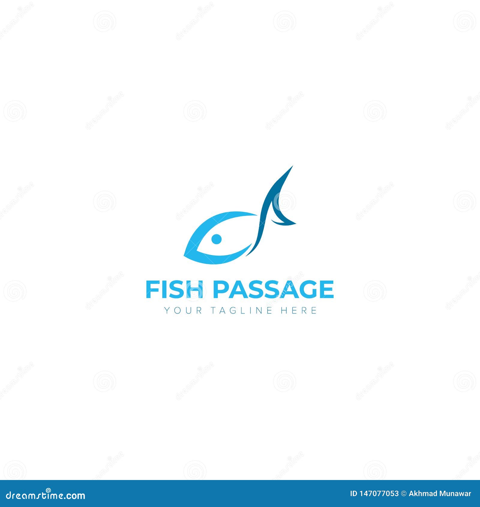 Fish Passage Logo Designs stock vector. Illustration of ocean - 147077053