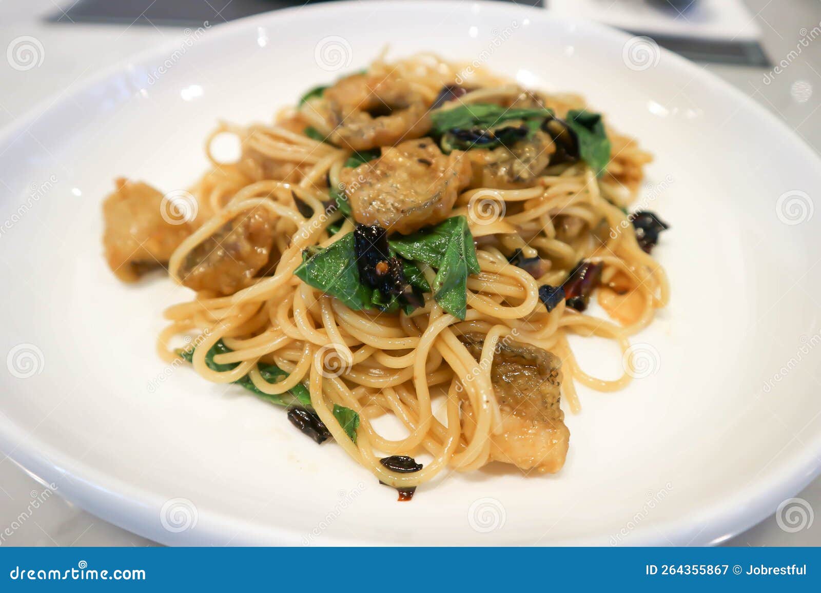 Fish Pasta or Fish Spaghetti ,pasta or Spicy Pasta Stock Image - Image ...