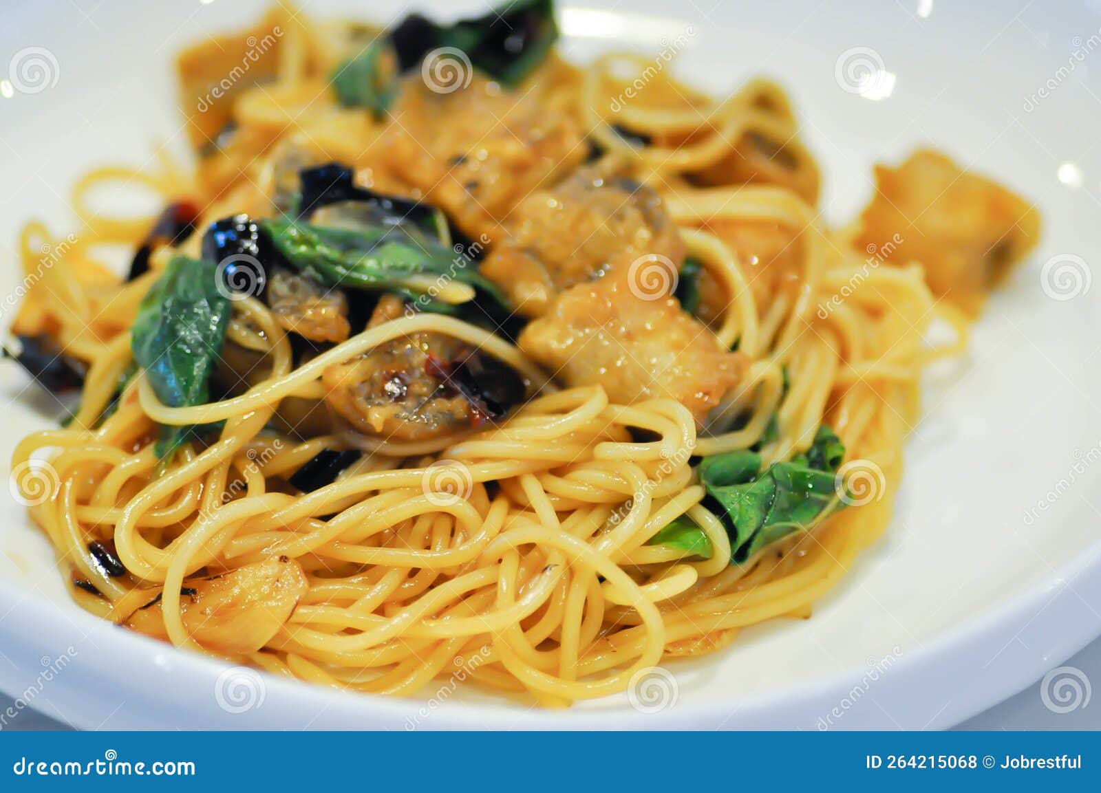 Fish Pasta or Fish Spaghetti ,pasta or Spicy Pasta Stock Photo - Image ...