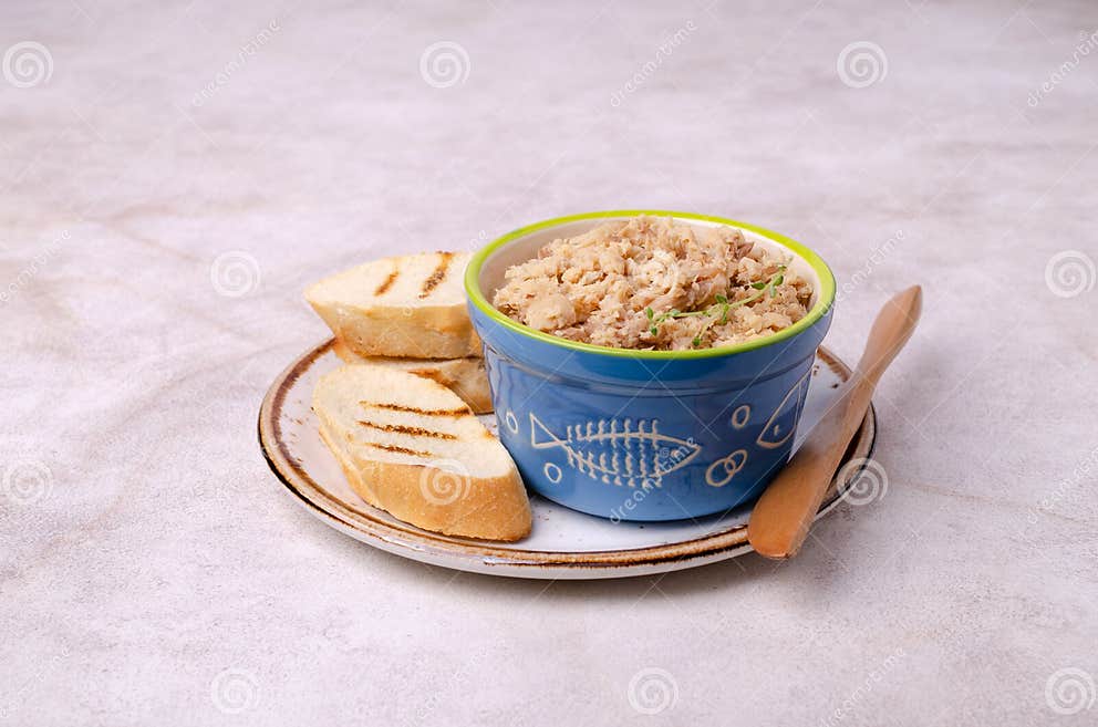 Fish pate with bread stock image. Image of slice, bread - 268932151