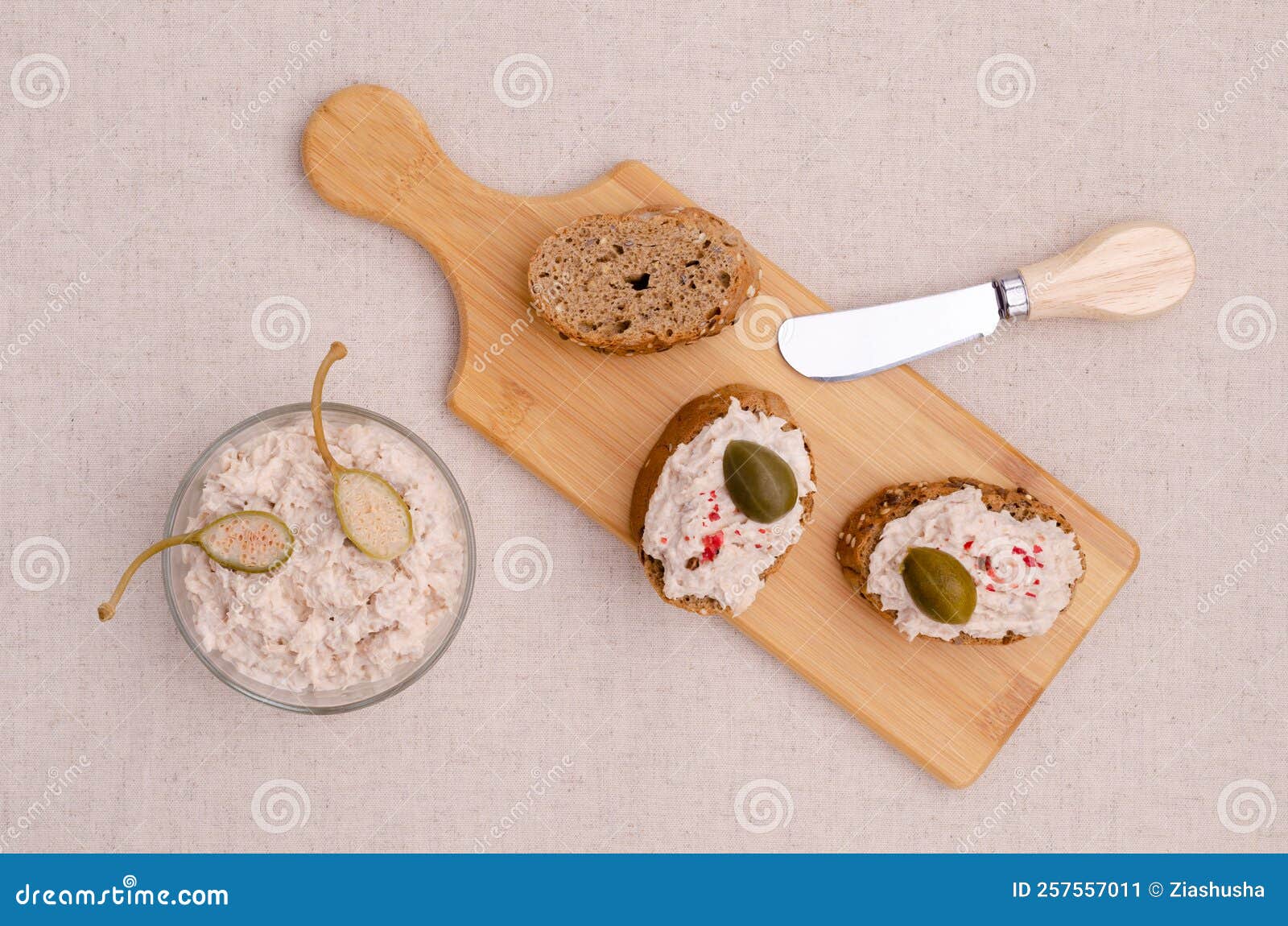 Fish pate with capers stock image. Image of french, meat - 257557011