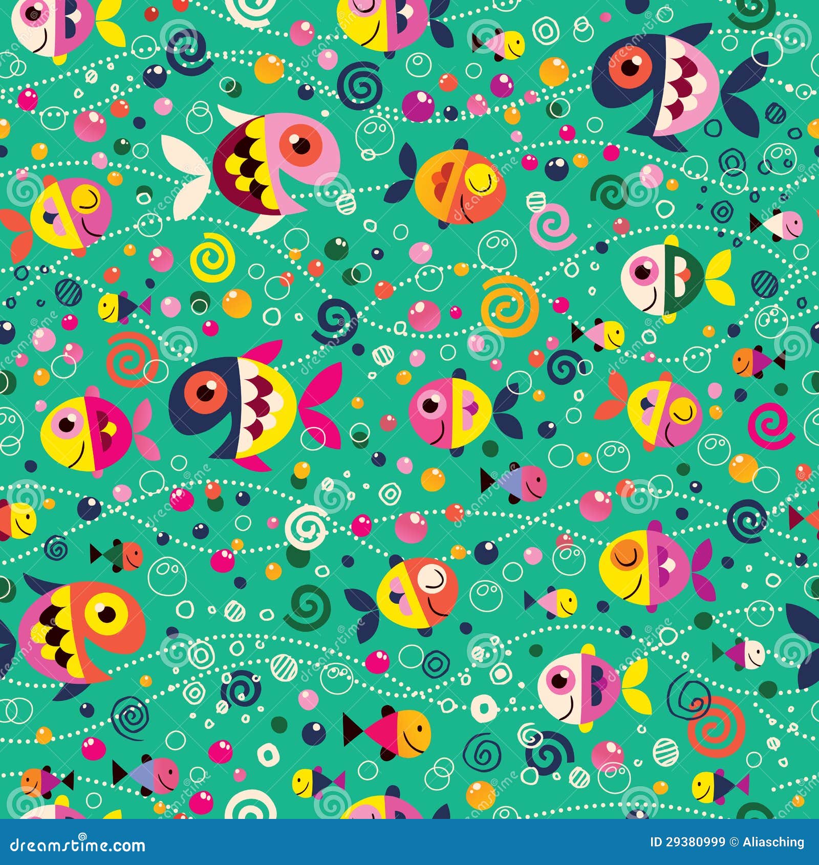 Fish pattern stock vector. Illustration of multicolored - 29380999