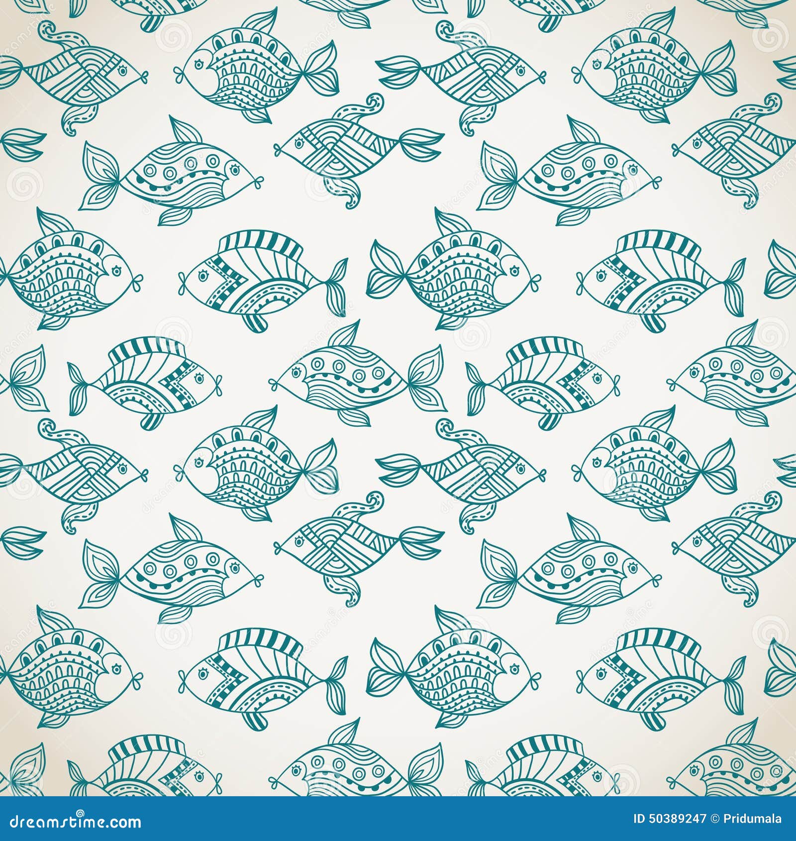 Fish Pattern in Abstract Style Stock Vector - Illustration of blue ...