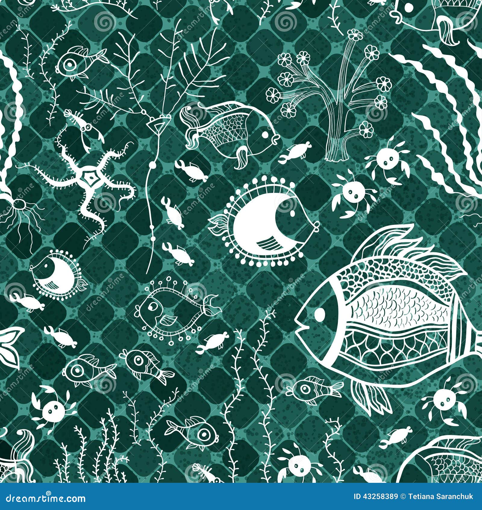 Fish Pattern in Abstract Style Stock Vector - Illustration of life ...
