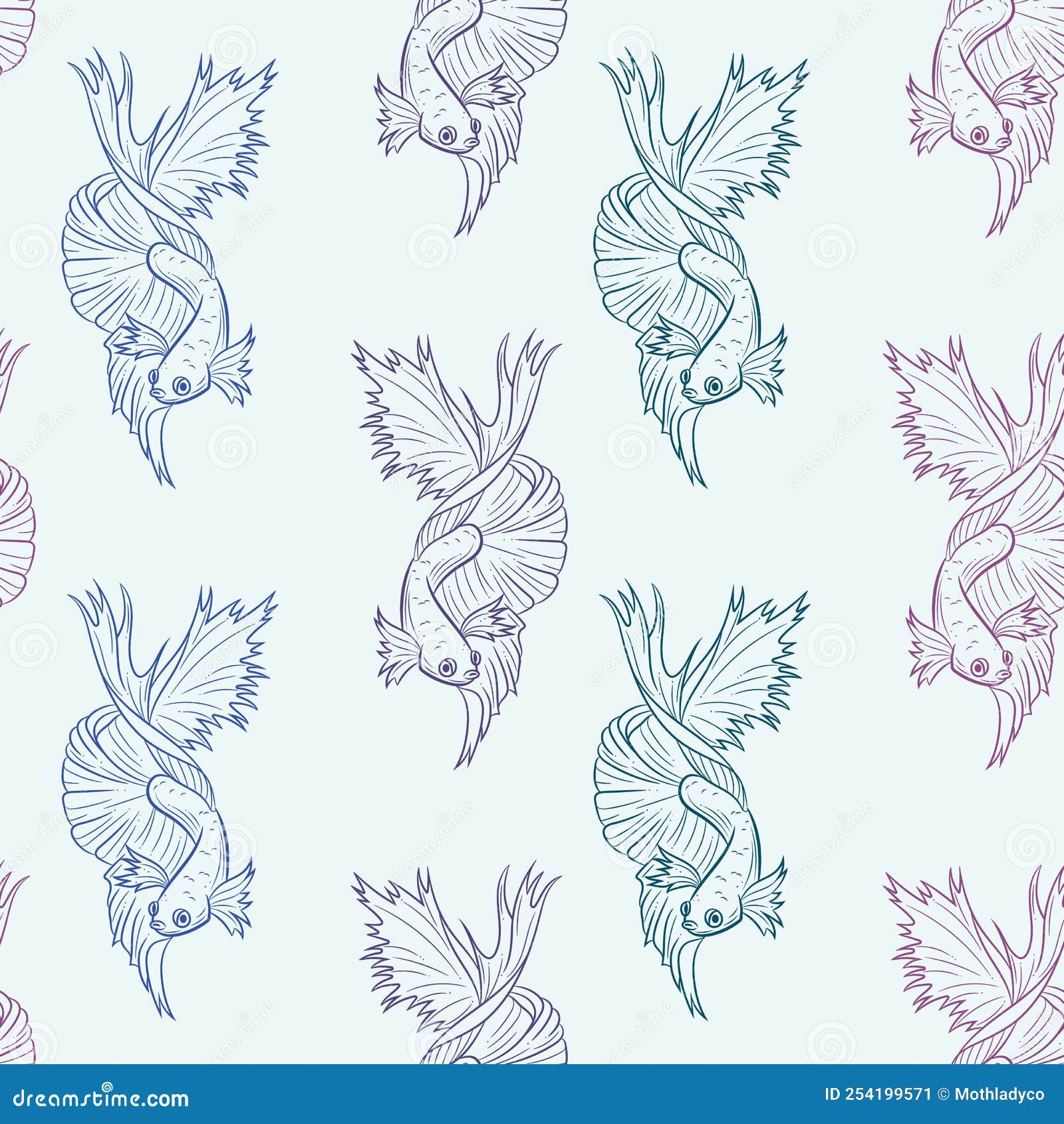 Fish pattern 8 stock vector. Illustration of siamese - 254199571