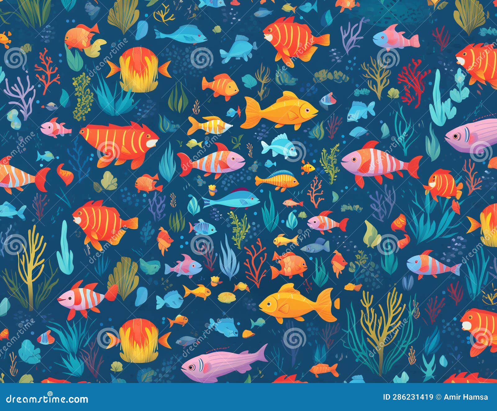 Fish pattern stock illustration. Illustration of yellow - 286231419