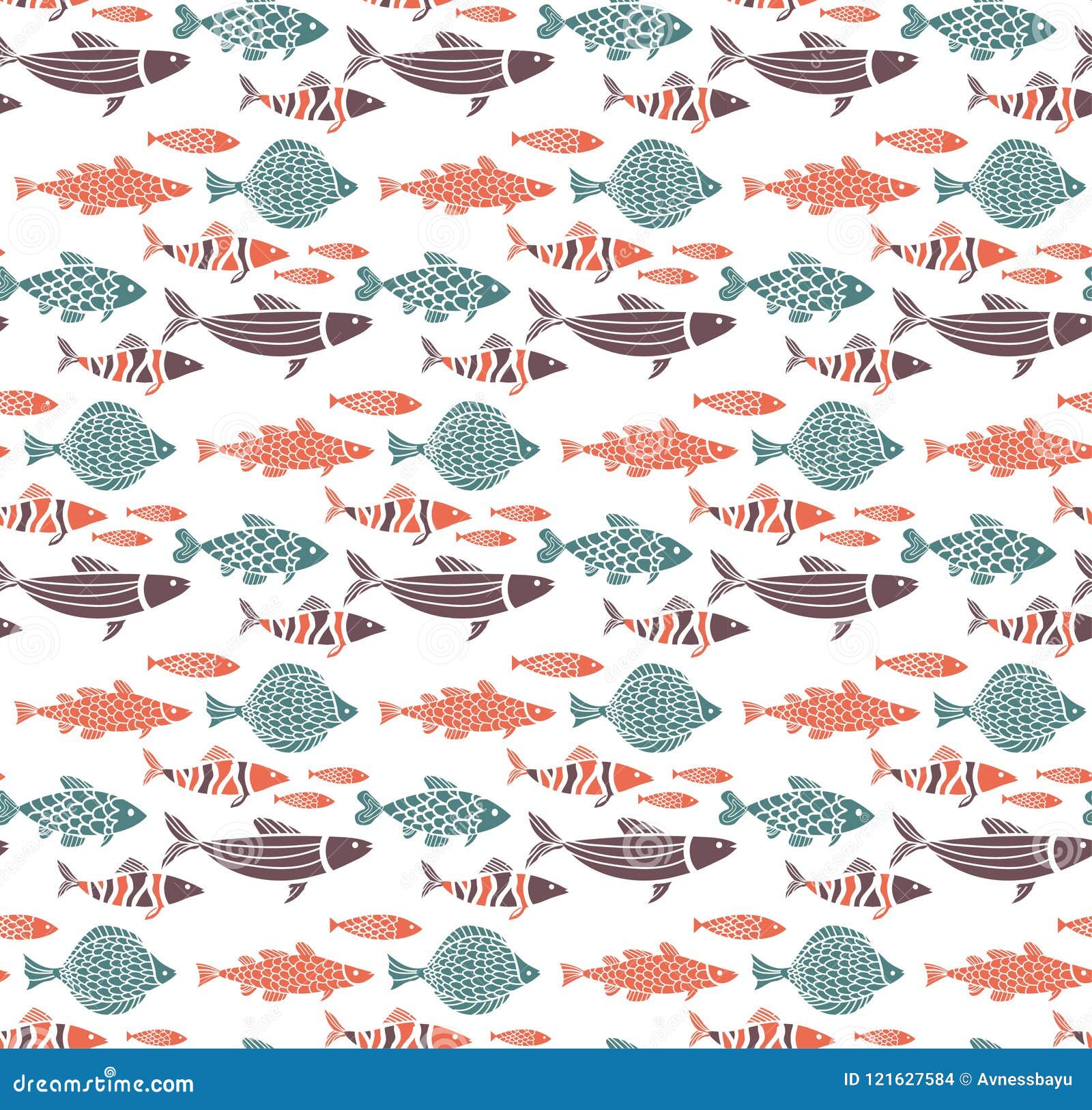Fish Pattern Seamless Background Stock Vector - Illustration of design ...